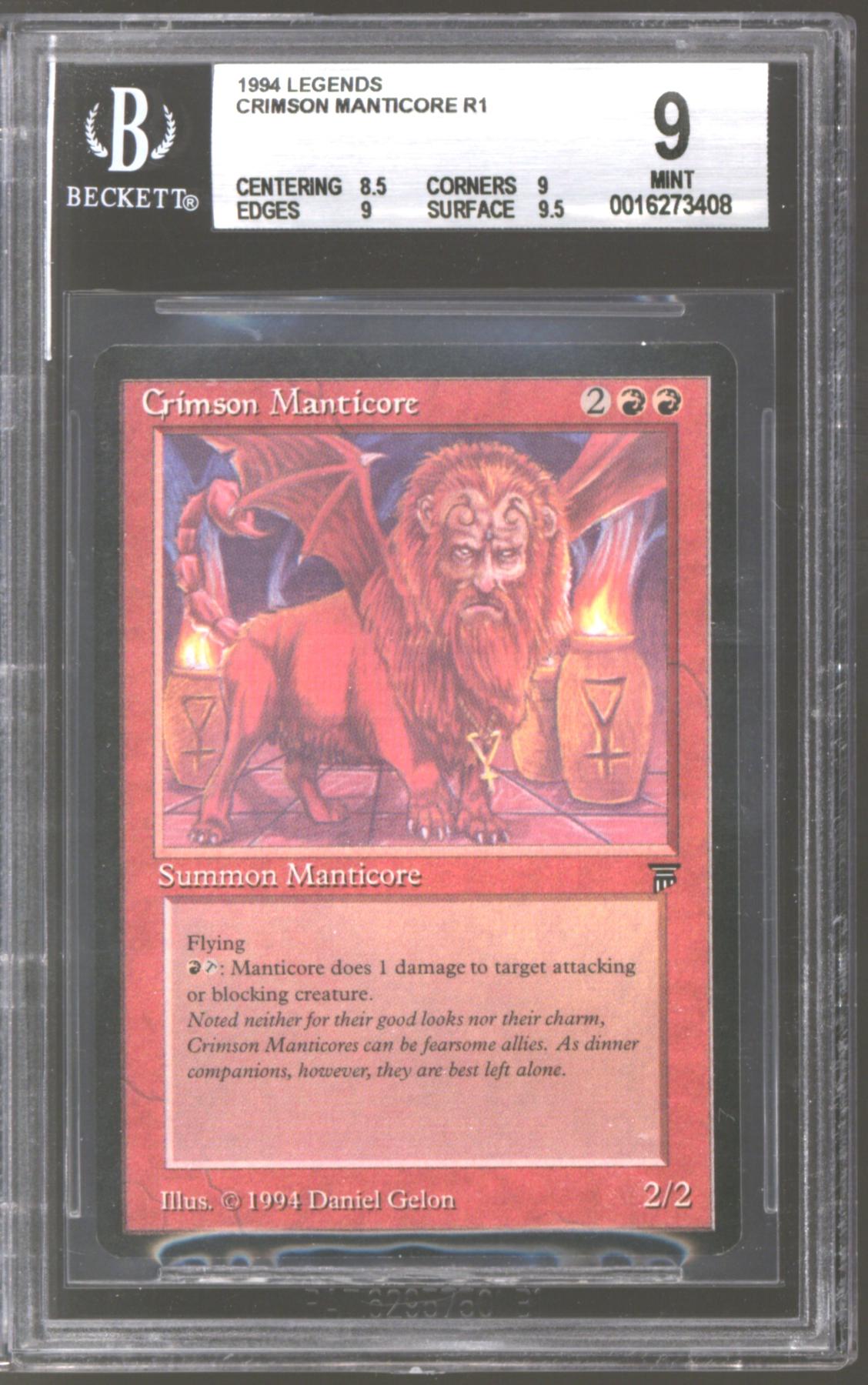 Magic the Gathering Legends Crimson Manticore BGS 9 (8.5, 9, 9, 9.5 ...