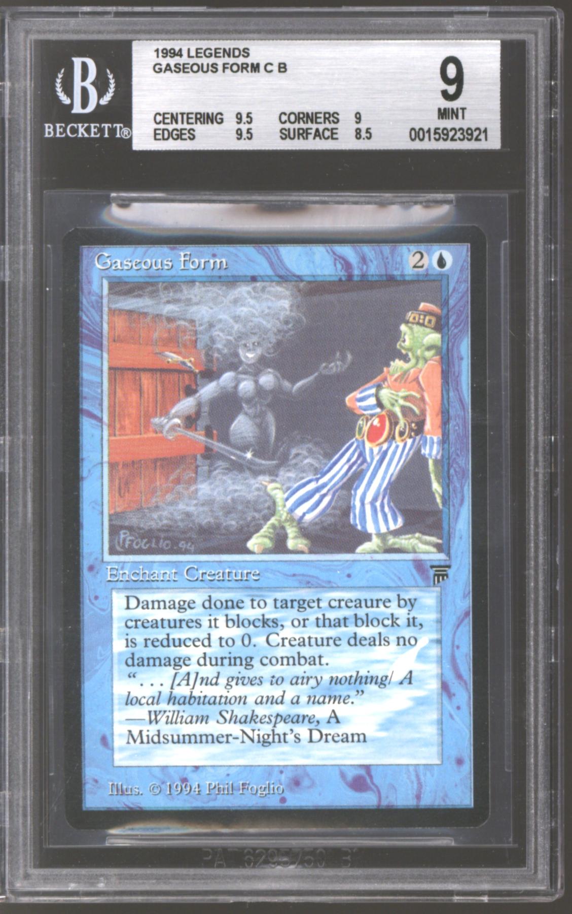 Magic the Gathering Legends Gaseous Form BGS 9 (8.5, 9, 9.5, 9.5) NEAR ...