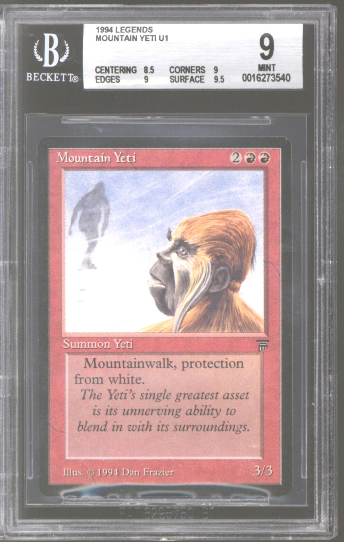 Magic the Gathering Legends Mountain Yeti BGS 9 (8.5, 9, 9, 9.5) | DA ...