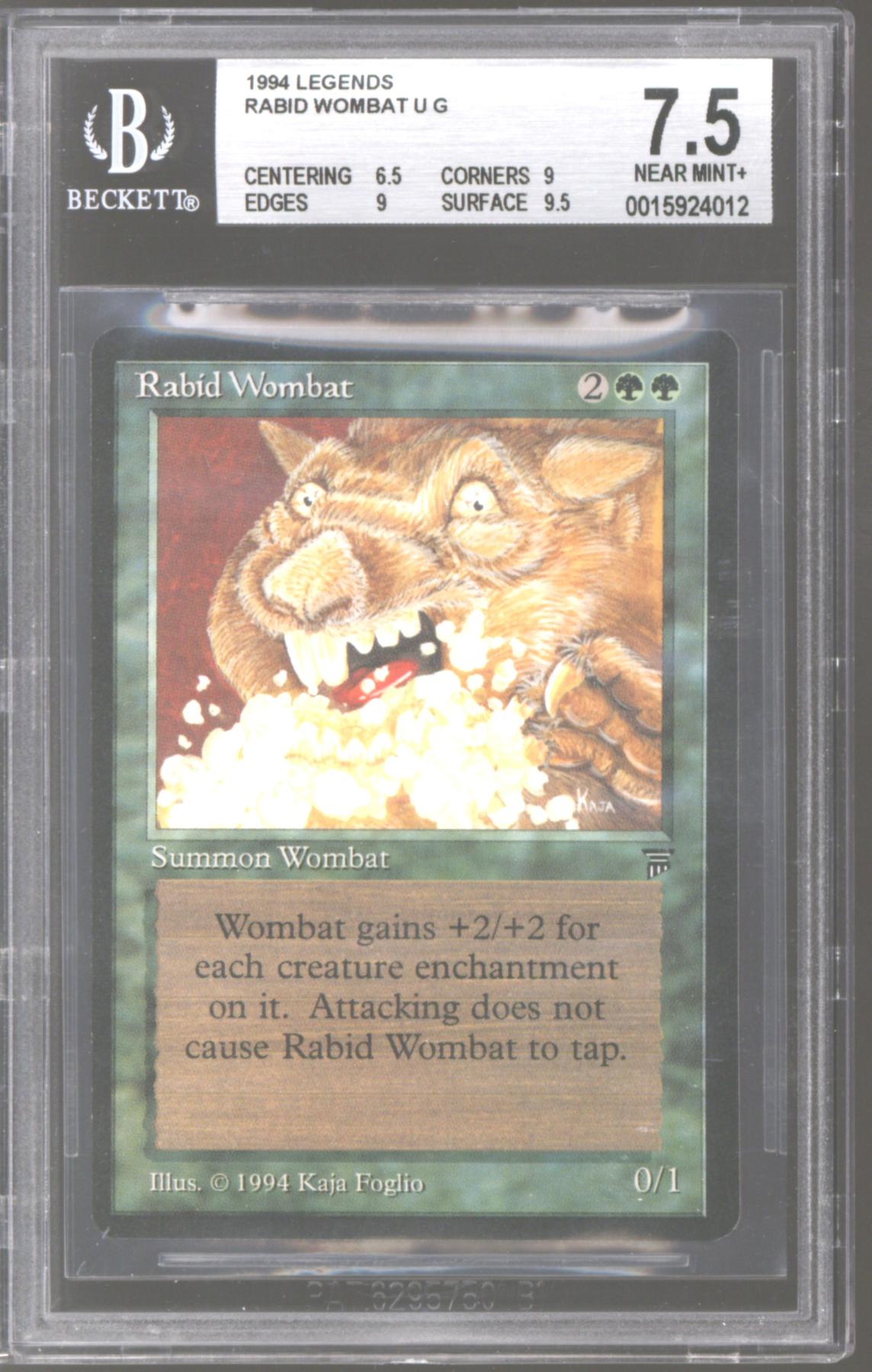 Magic the Gathering Legends Rabid Wombat BGS 7.5 (6.5, 9, 9, 9.5) | DA ...