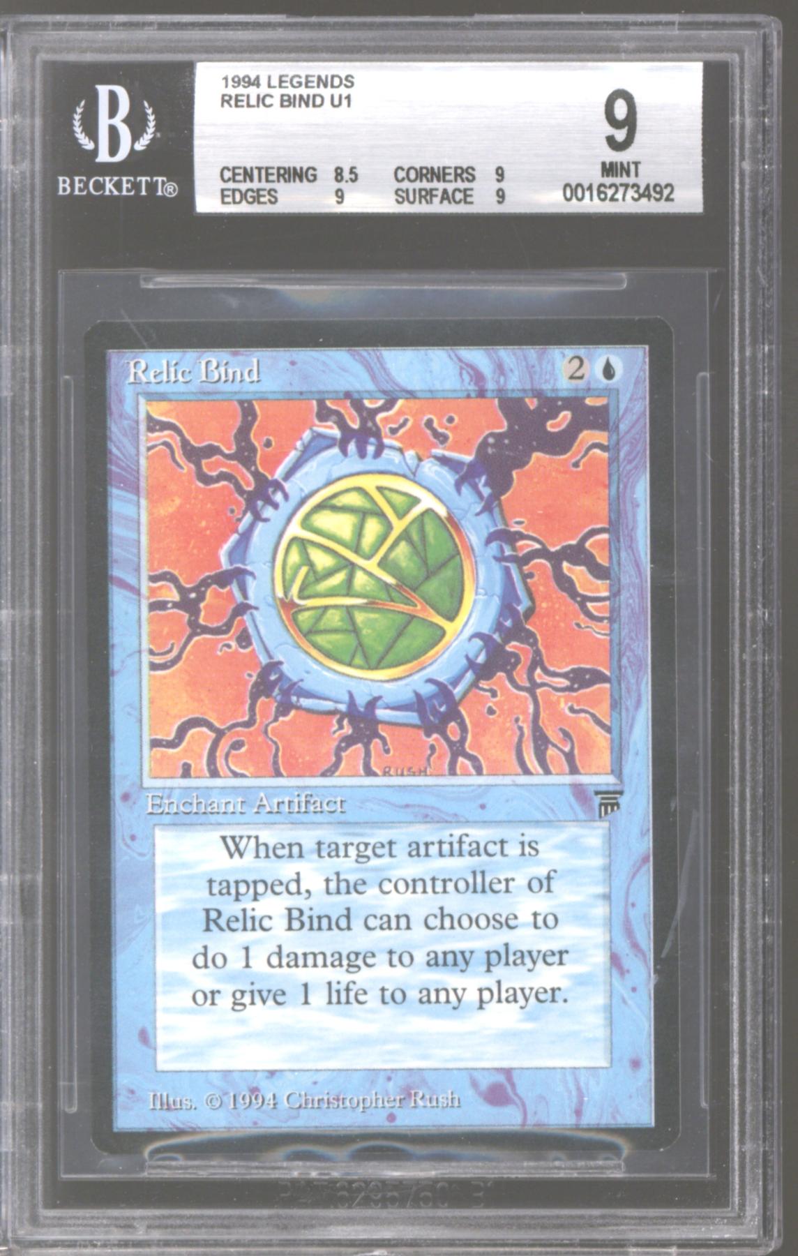 Magic the Gathering Legends Relic Bind BGS 9 (8.5, 9, 9, 9) NEAR MINT ...