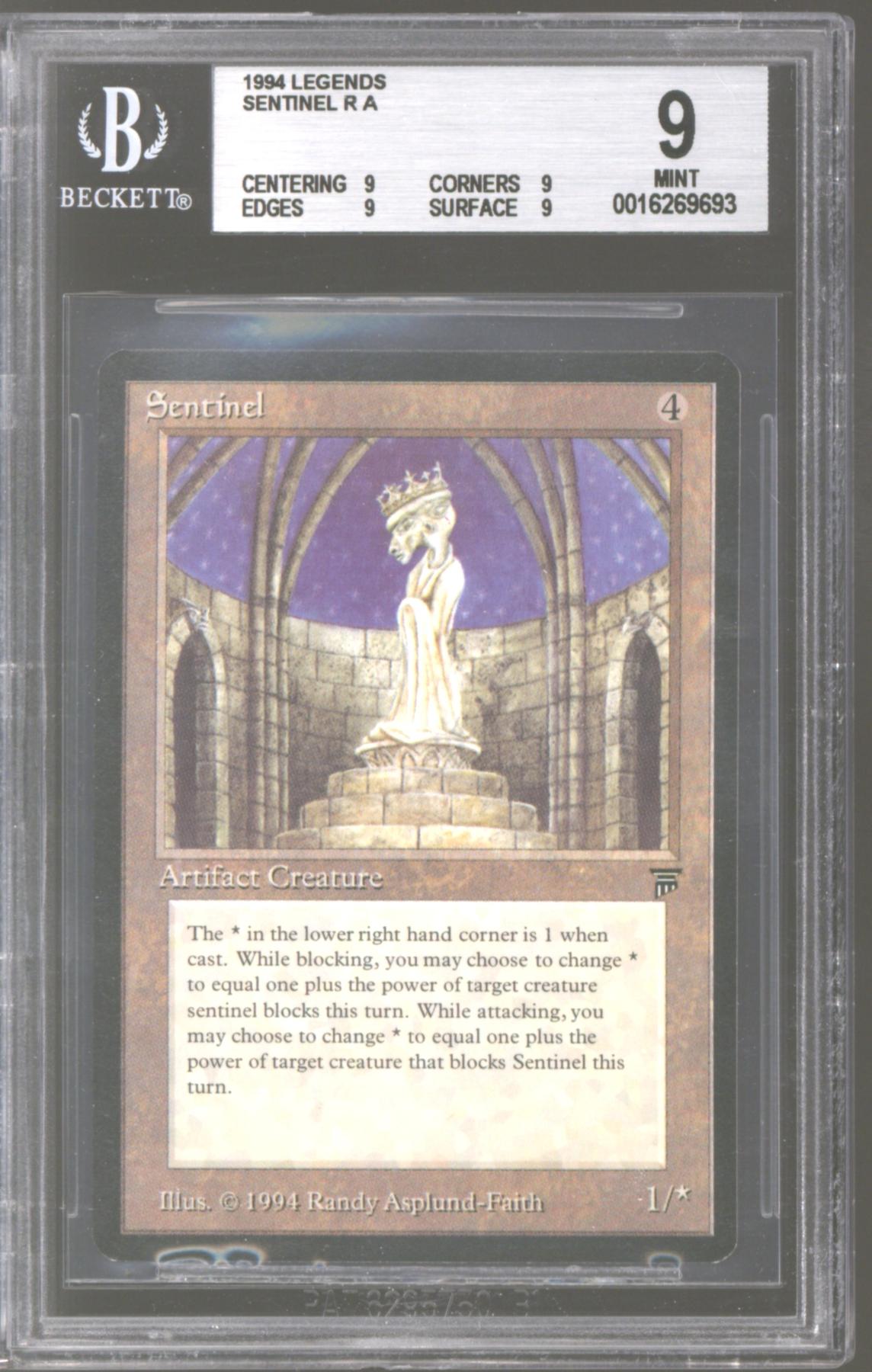 Magic the Gathering Legends Sentinel BGS 9 (9, 9, 9, 9) QUADS NEAR MINT ...