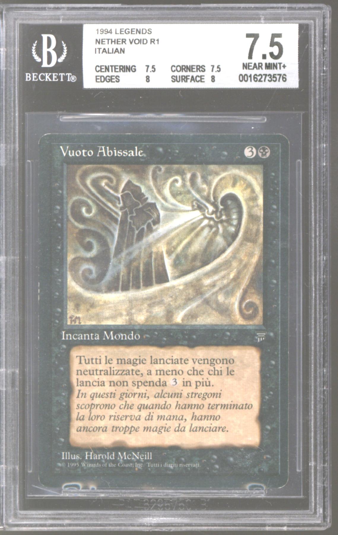 Magic the Gathering Legends Italian Nether Void BGS 7.5 (7.5, 7.5, 8, 8 ...