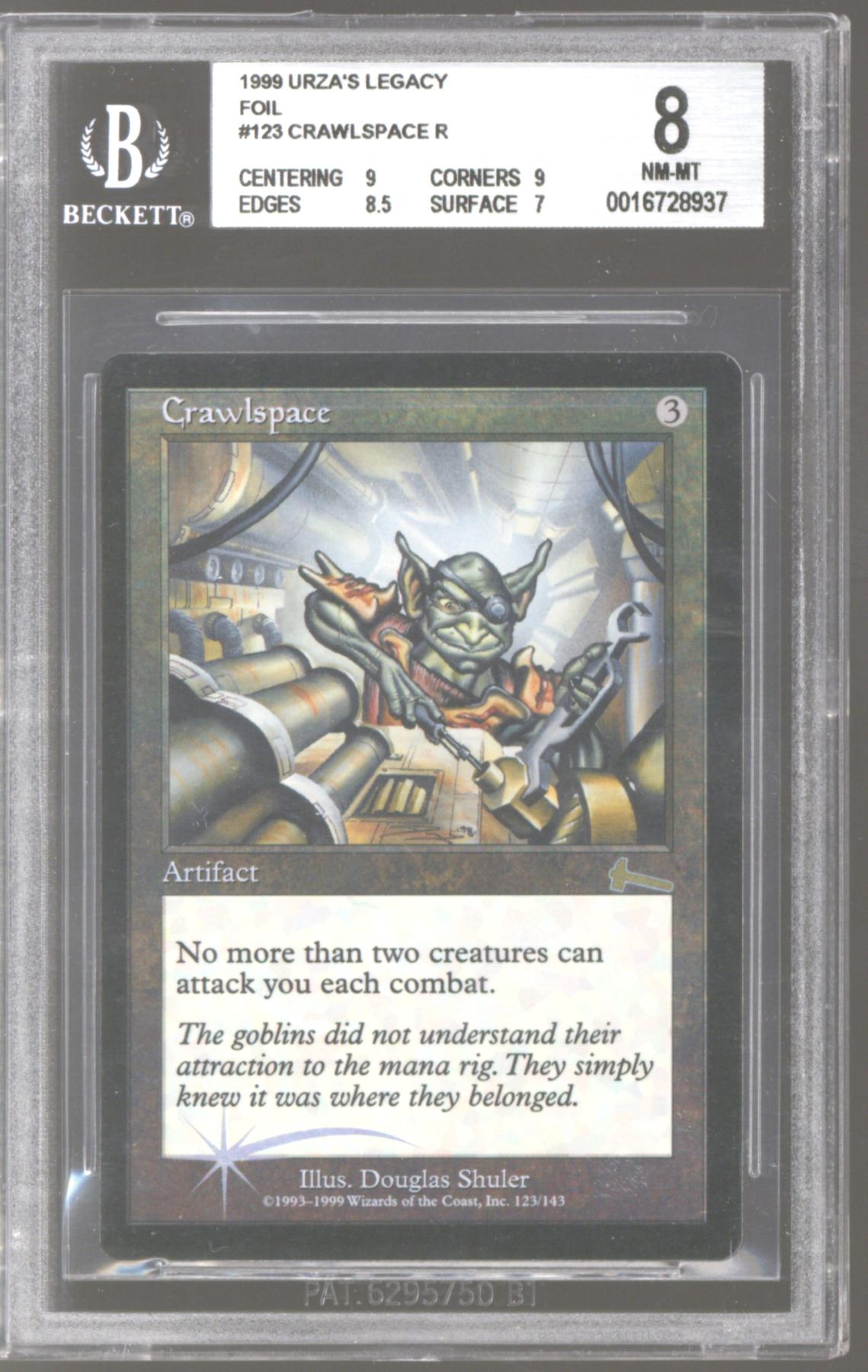 Magic the Gathering Urza's Legacy FOIL Crawlspace BGS 8 (9, 9, 8.5, 7 ...