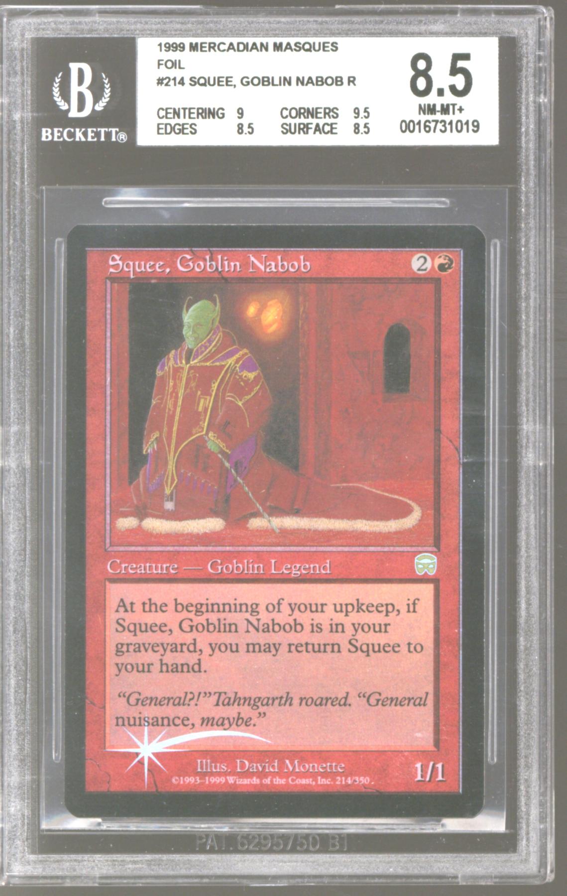 Magic the Gathering Mercadian Masques FOIL Squee, Goblin Nabob BGS 8.5 ...