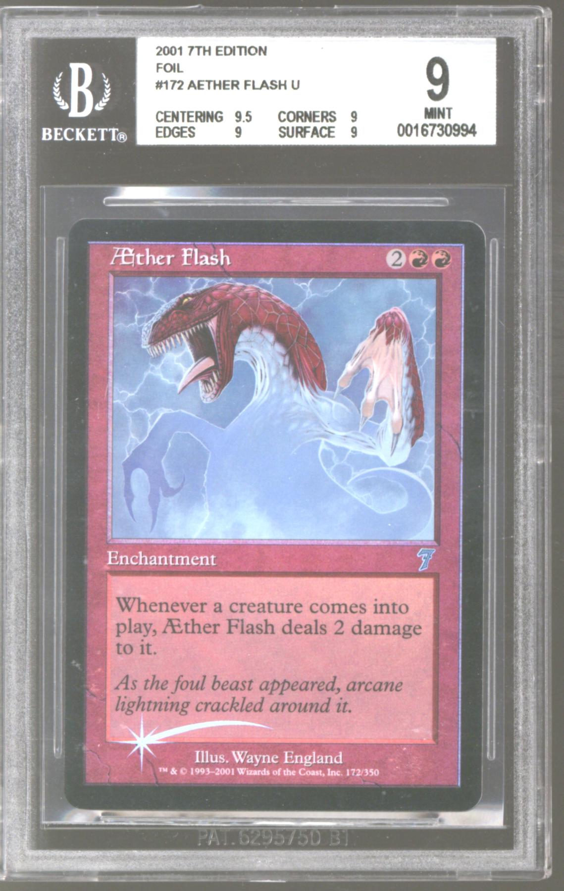 Magic the Gathering 7th Edition Seventh Ed FOIL Aether Flash BGS 9 (9.5 ...