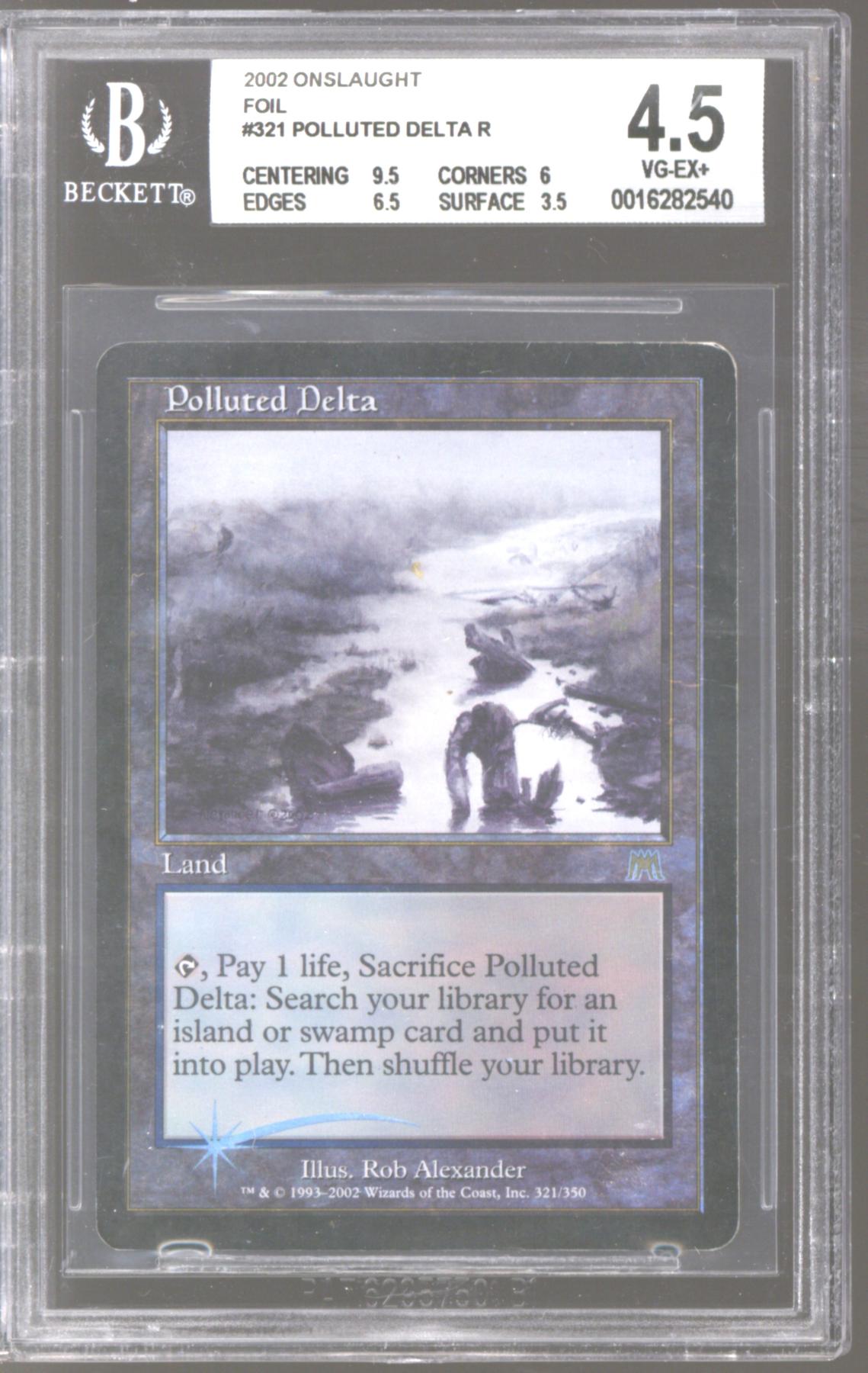 Magic the Gathering Onslaught FOIL Polluted Delta BGS 4.5 (9.5, 6, 6.5 ...