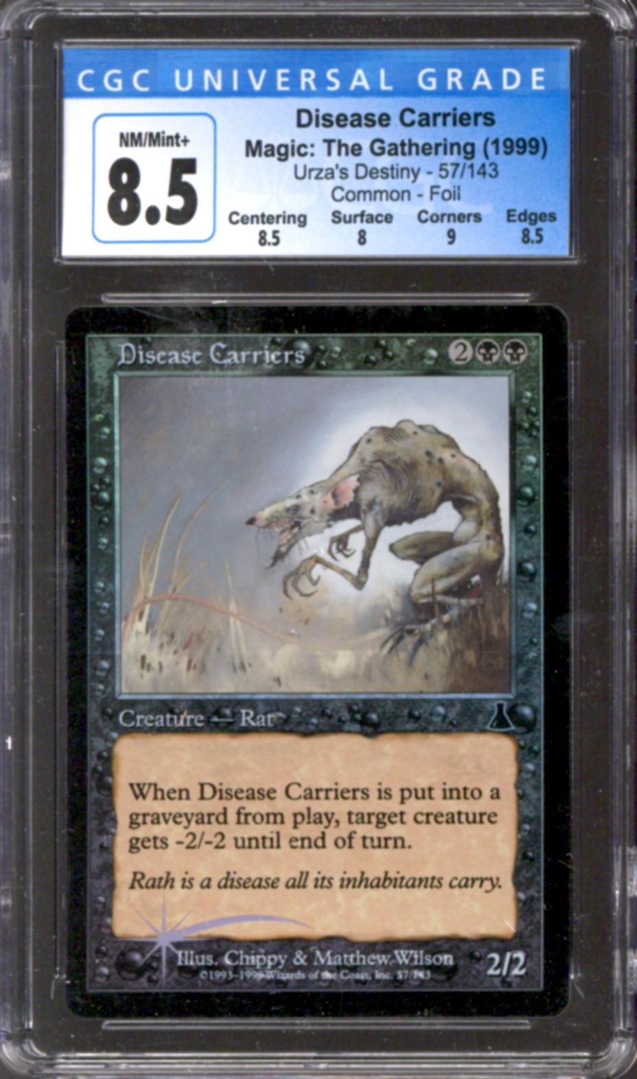 Magic the Gathering Urza's Destiny FOIL Disease Carriers 57/143 CGC 8.5 ...
