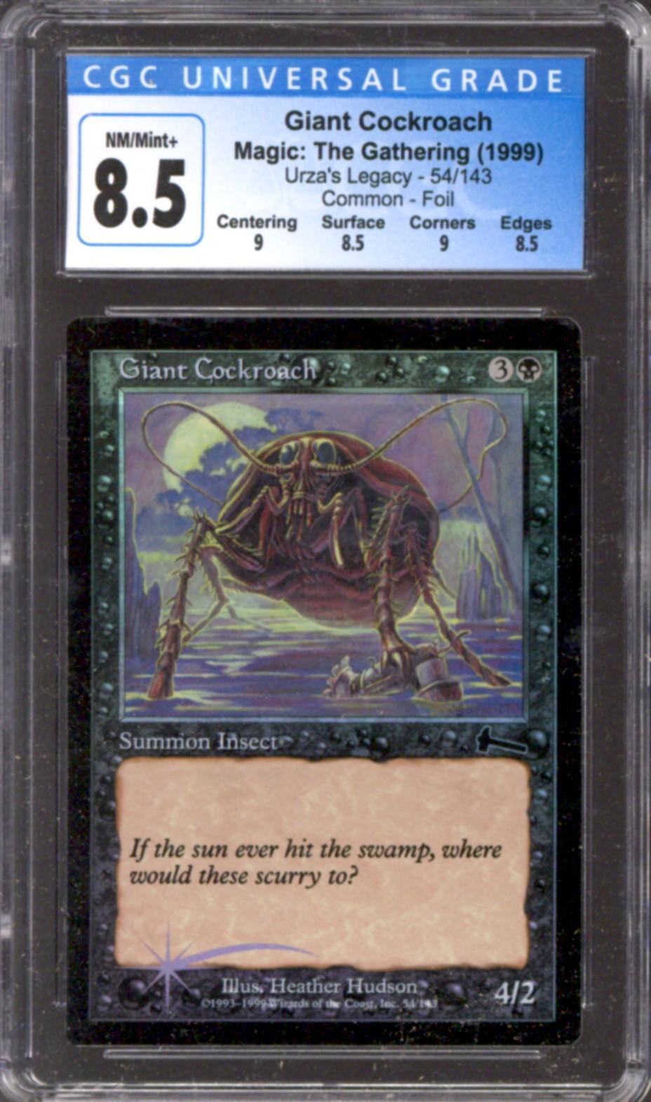 Magic the Gathering Urza's Legacy FOIL Giant Cockroach 54/143 CGC 8.5 ...