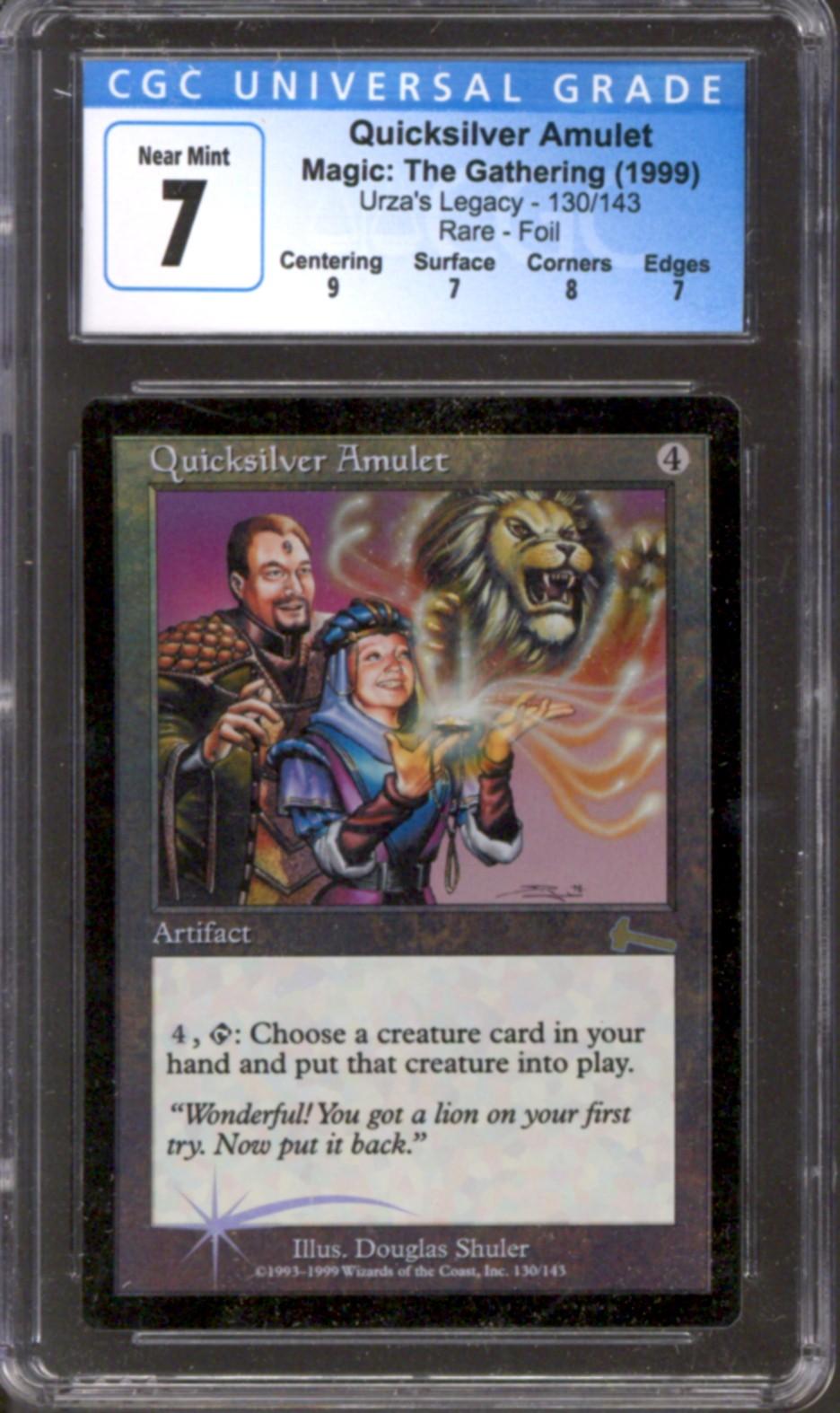 Magic the Gathering Urza's Legacy FOIL Quicksilver Amulet 130/143 CGC 7 ...