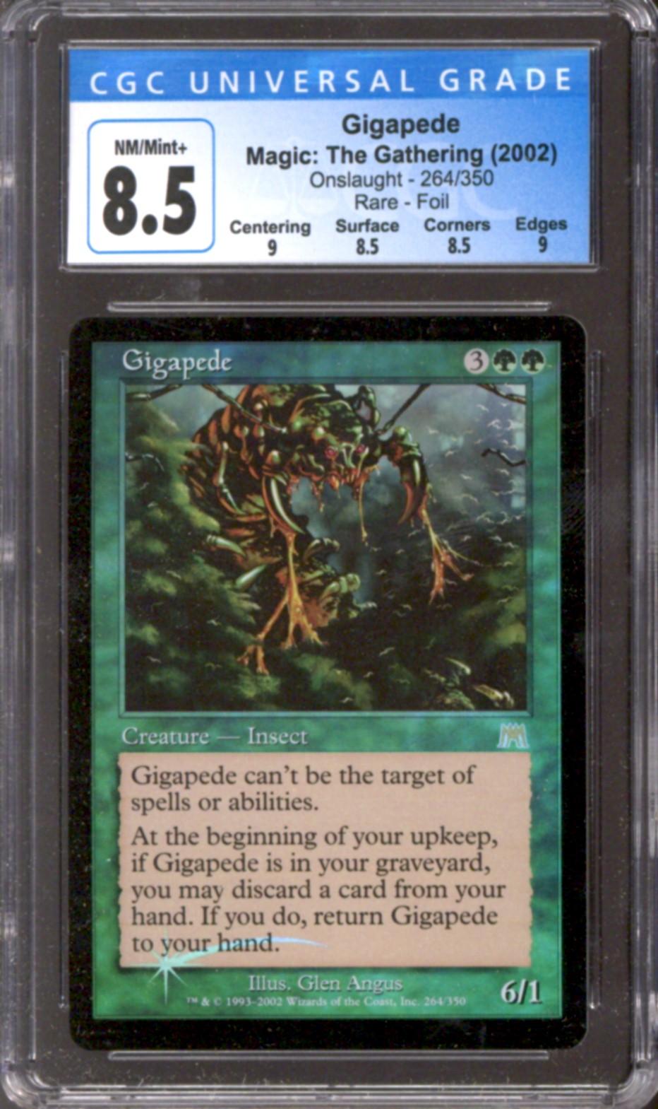 Magic the Gathering Onslaught FOIL Gigapede 264/350 CGC 8.5 NEAR MINT ...
