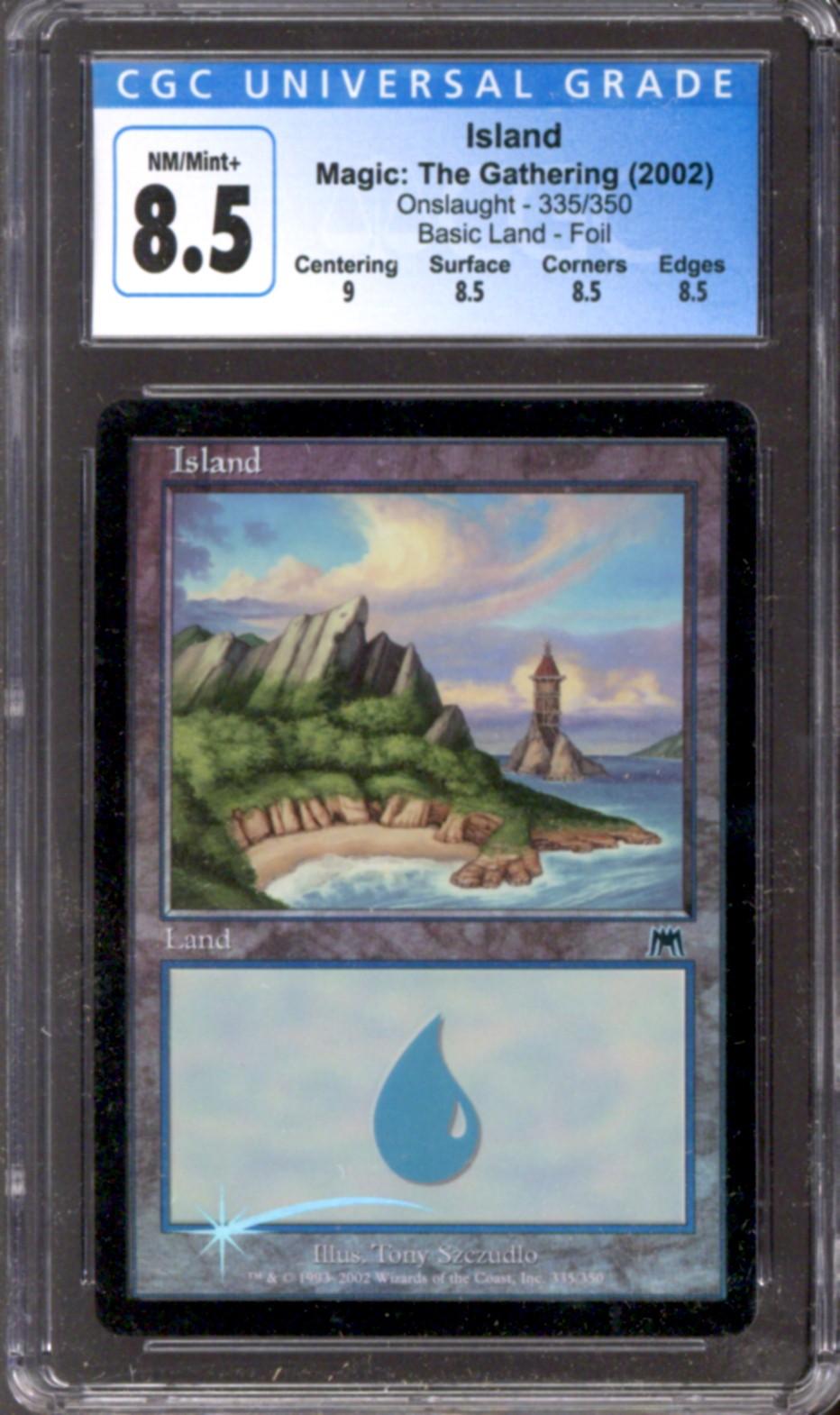 Magic the Gathering Onslaught FOIL Island 335/350 CGC 8.5 NEAR MINT (NM ...