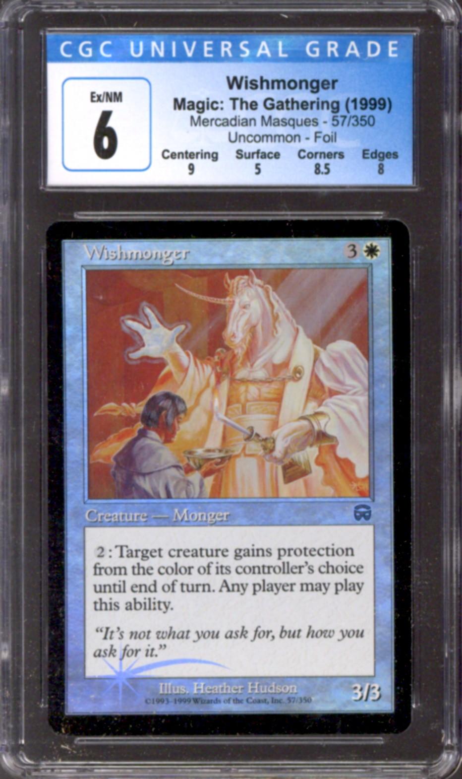 Magic the Gathering Mercadian Masques FOIL Wishmonger 57/350 CGC 6 ...