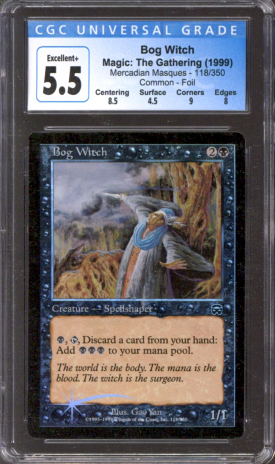 Magic the Gathering Mercadian Masques FOIL Bog Witch 118/350 CGC 5.5 ...