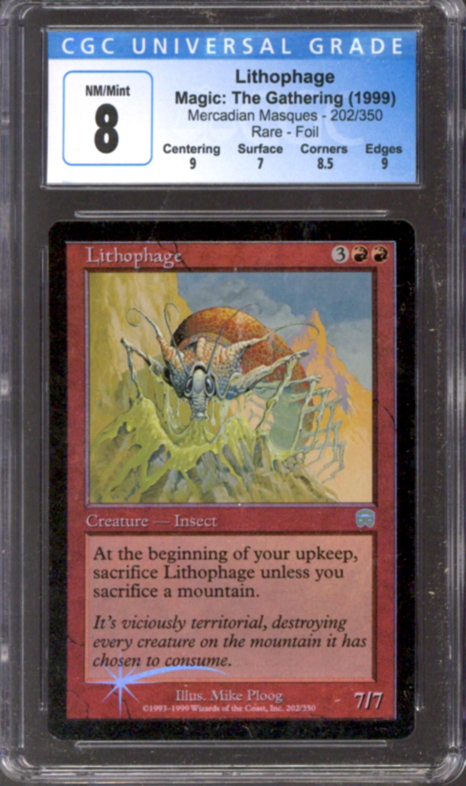Magic the Gathering Mercadian Masques FOIL Lithophage 202/350 CGC 8 ...