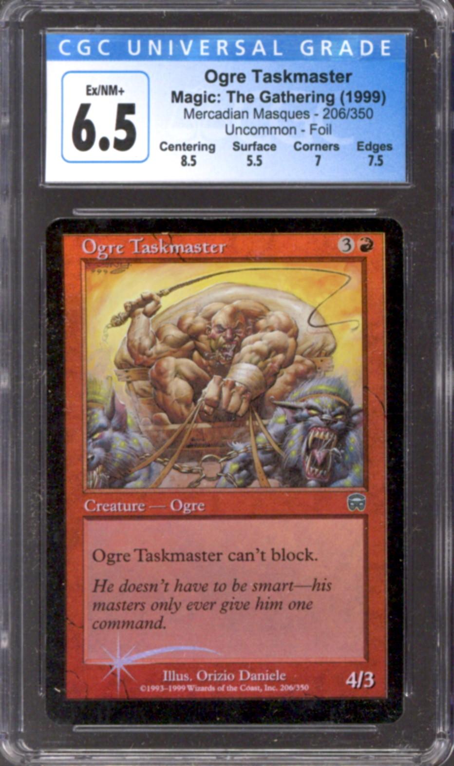 Magic the Gathering Mercadian Masques FOIL Ogre Taskmaster 206/350 CGC ...