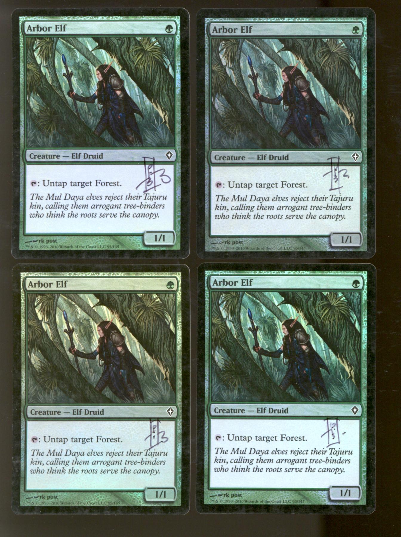 Magic the Gathering Worldwake FOIL PLAYSET 4x Arbor Elf x4 RK Post ...