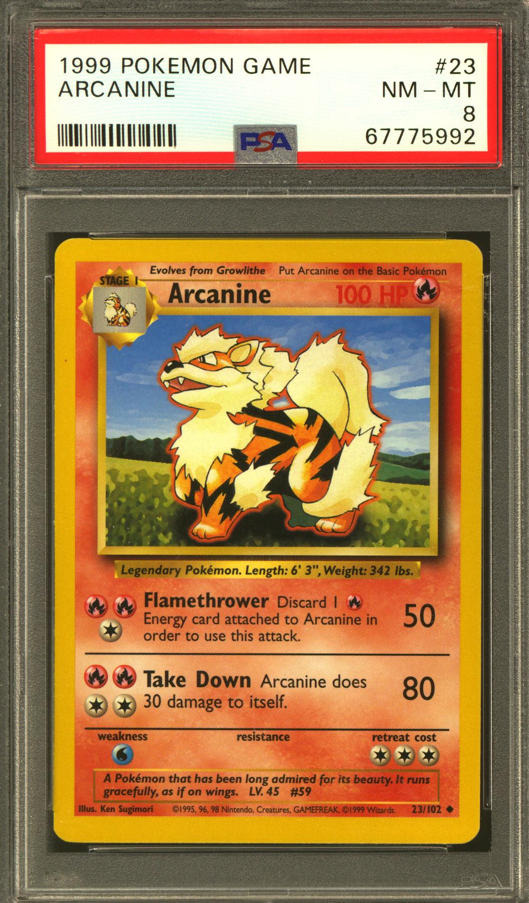 Pokemon Base Set Unlimited Arcanine 23/102 PSA 8 | DA Card World