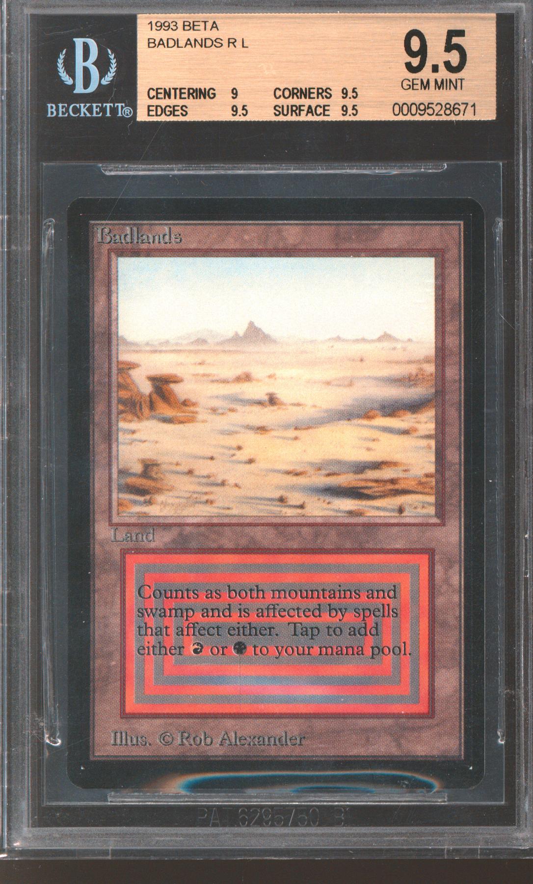 Magic the Gathering Beta Badlands BGS 9.5 GEM MINT (9, 9.5, 9.5, 9.5 ...