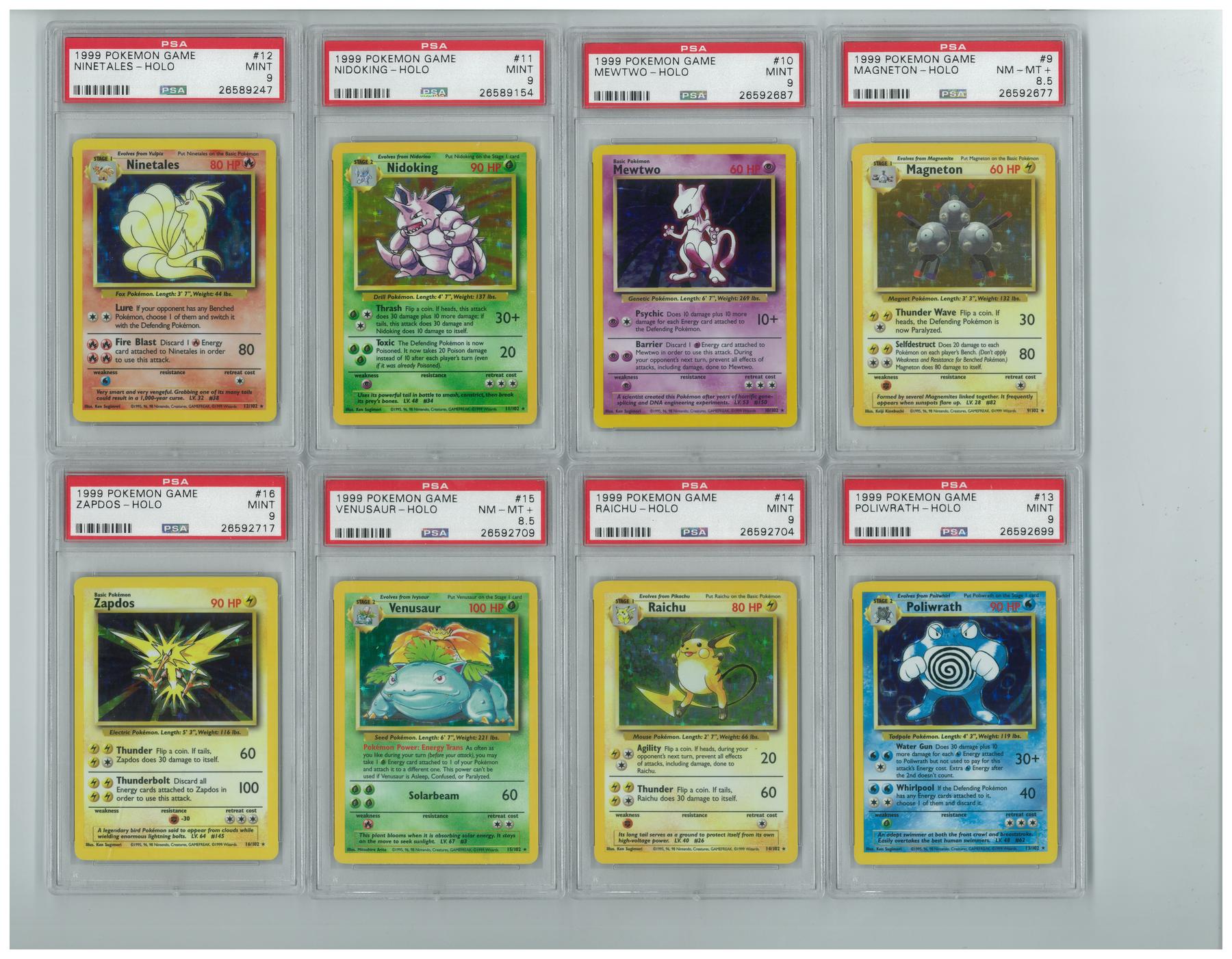 Pokemon Base Set 1 Unlimited Complete Set - All Holos PSA Graded Avg 8. ...