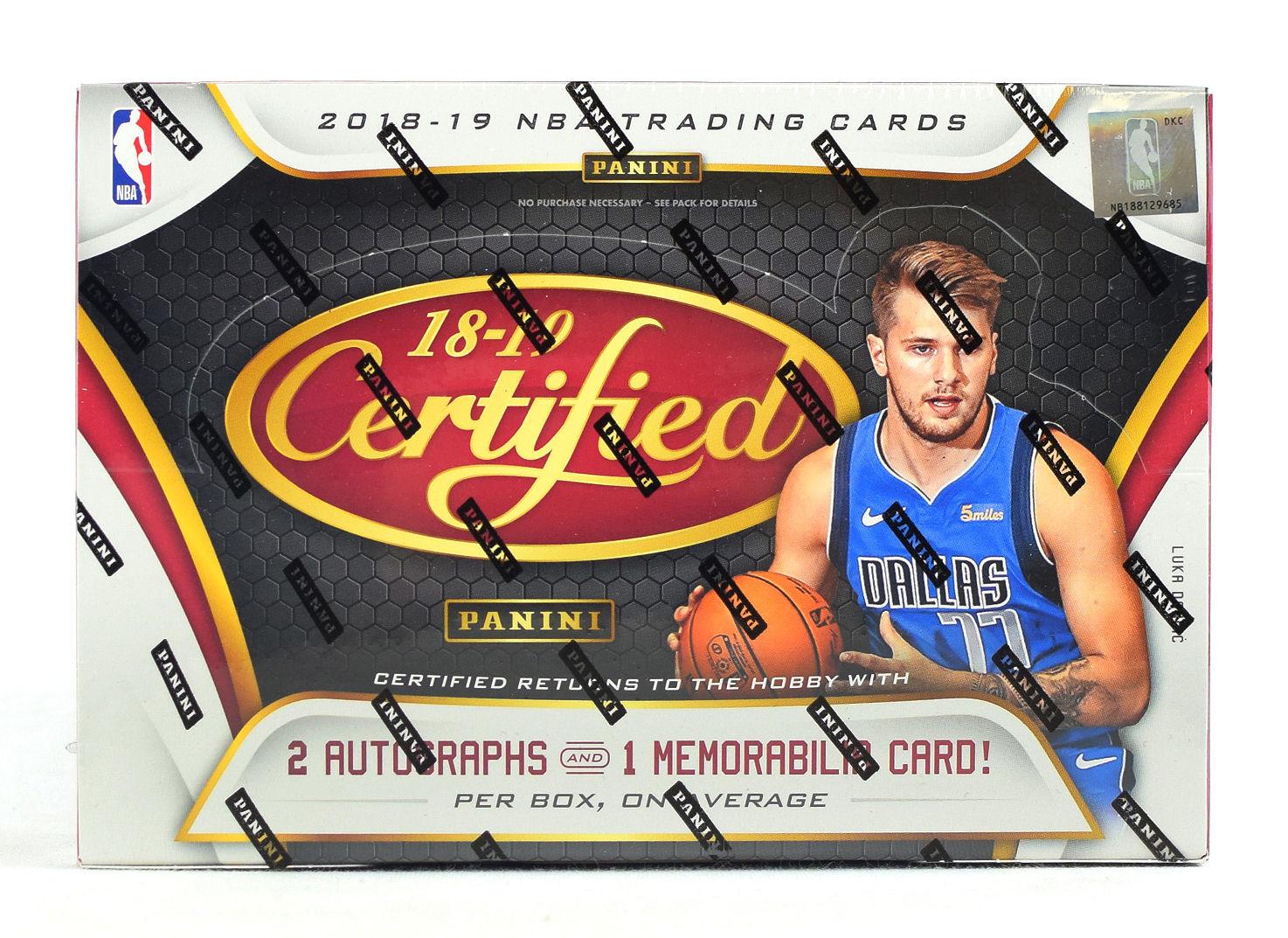 2018/19 Panini Certified Basketball Hobby Box | DA Card World