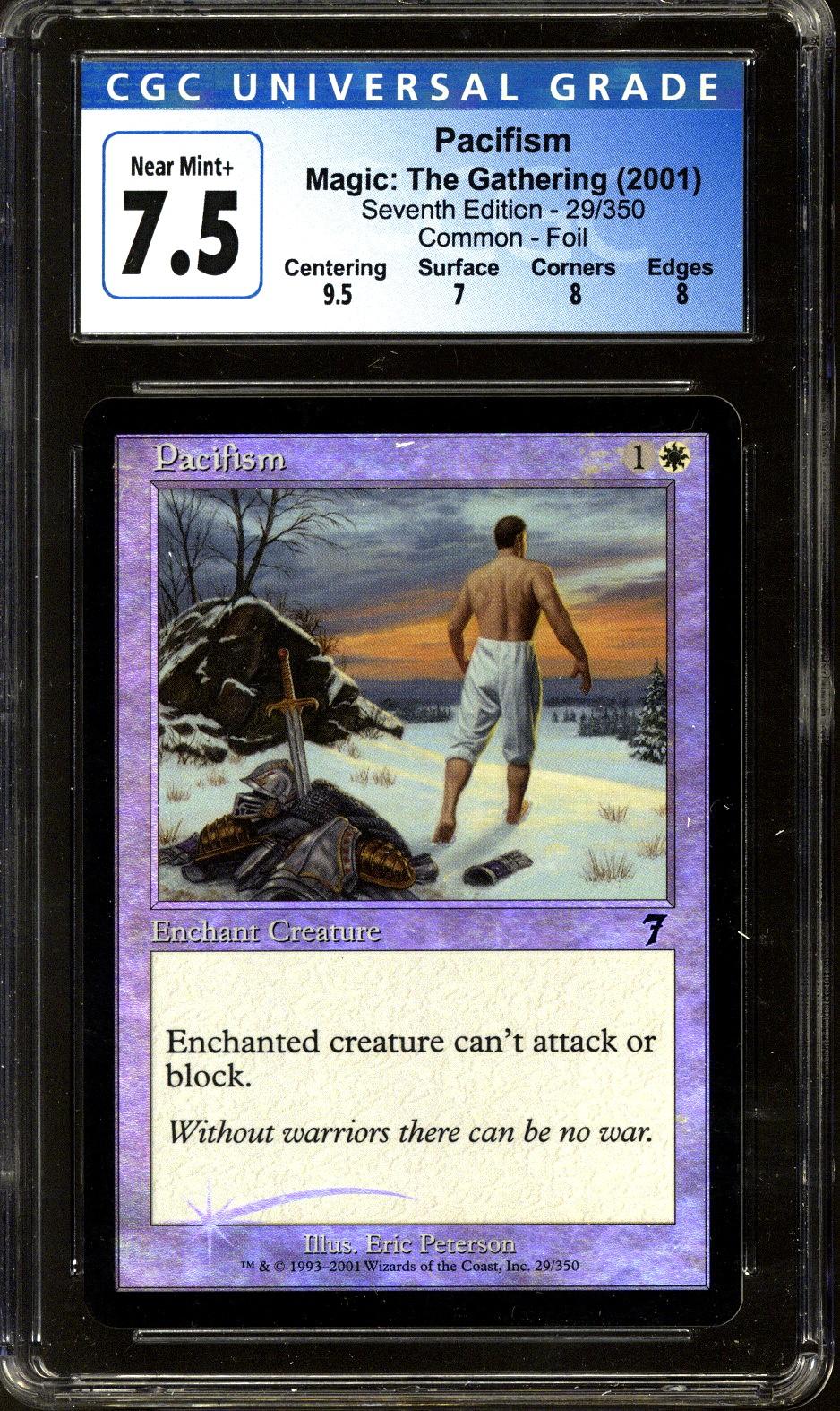 Magic the Gathering 7th Edition Seventh Ed FOIL Pacifism CGC 7.5 ...