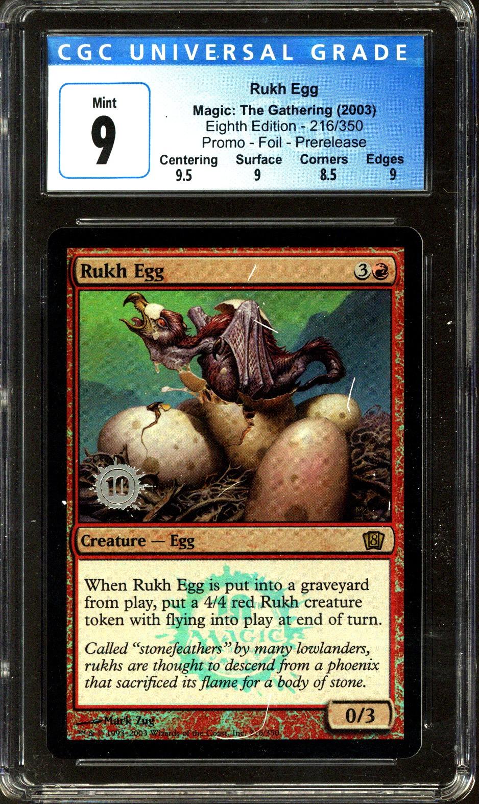 Magic the Gathering 8th Edition Eighth Ed FOIL Rukh Egg CGC 9 NEAR MINT ...