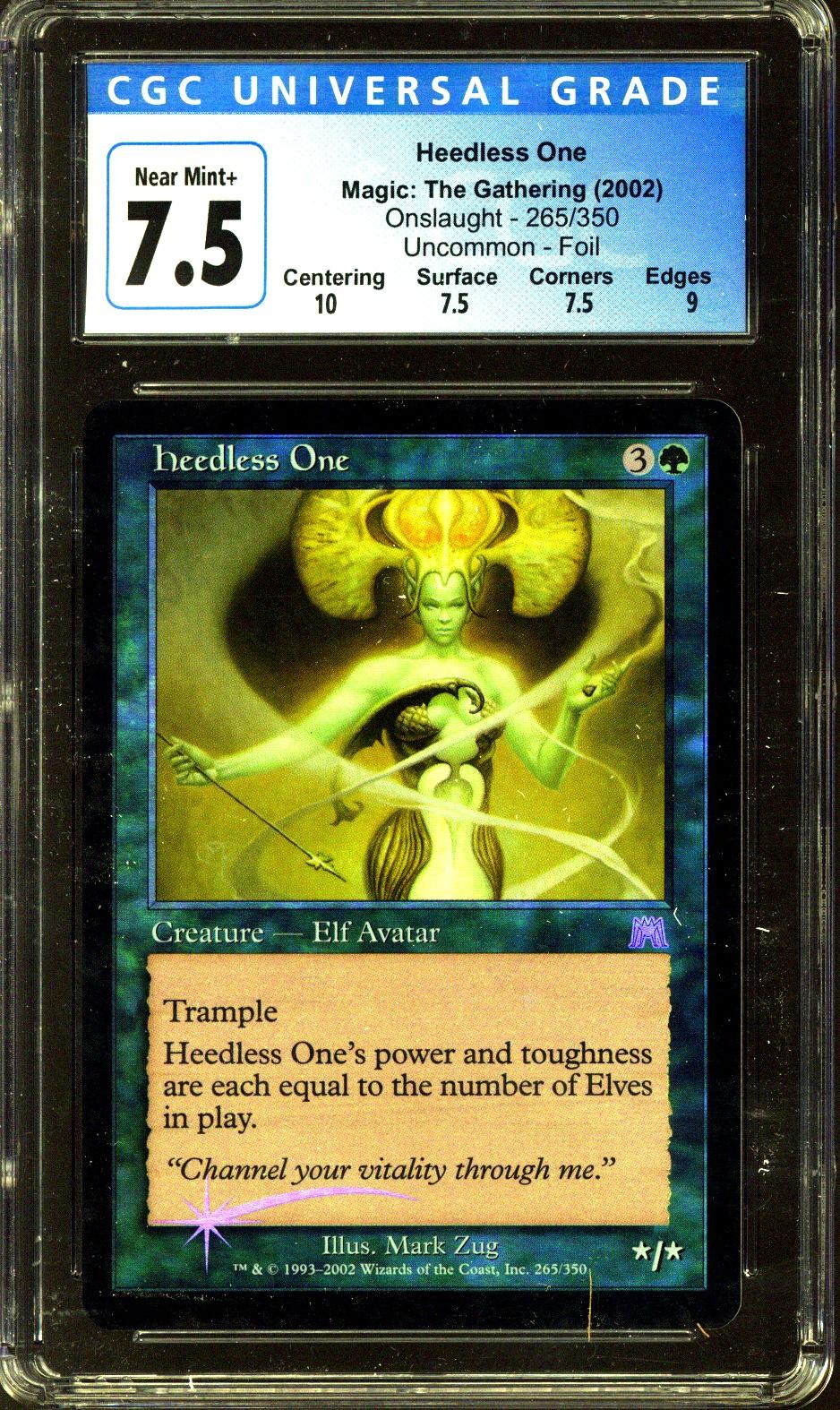 Magic the Gathering Onslaught FOIL Heedless One CGC 7.5 (10 Centering ...