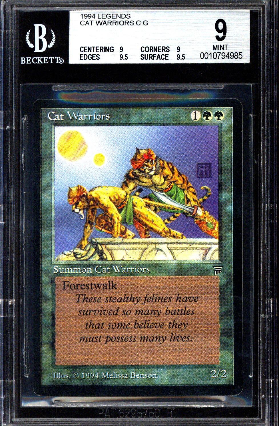 Magic the Gathering Legends Cat Warriors BGS 9 (9, 9, 9.5, 9.5) | DA ...