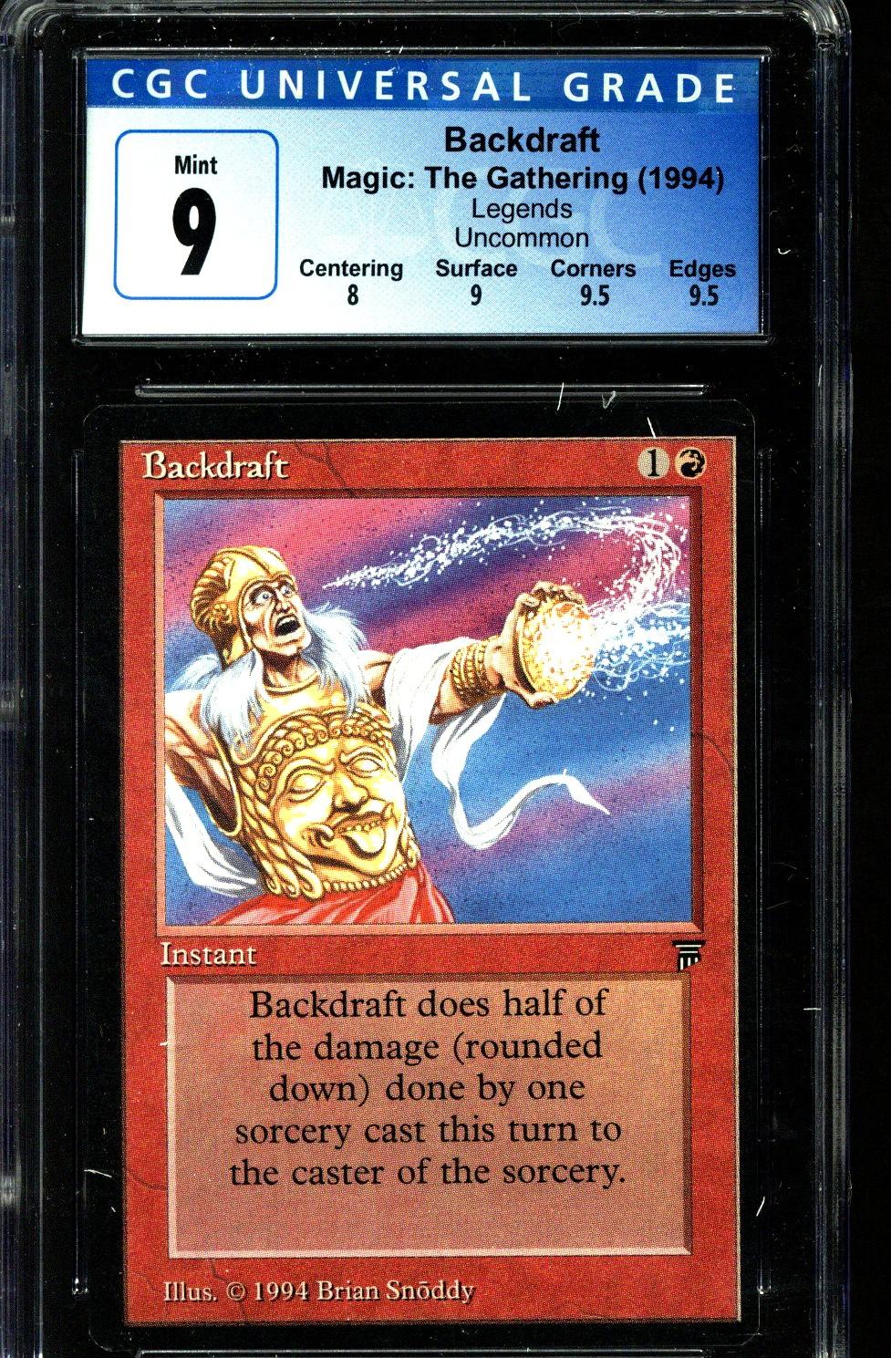 Magic the Gathering Legends Backdraft CGC 9 NEAR MINT (NM) | DA Card World