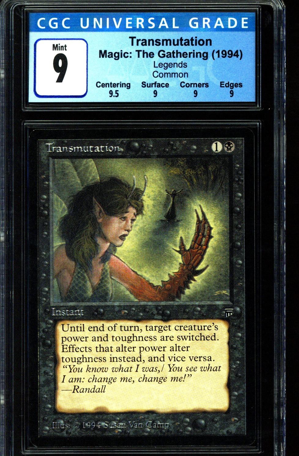 Magic the Gathering Legends Transmutation CGC 9 NEAR MINT NM | DA Card ...