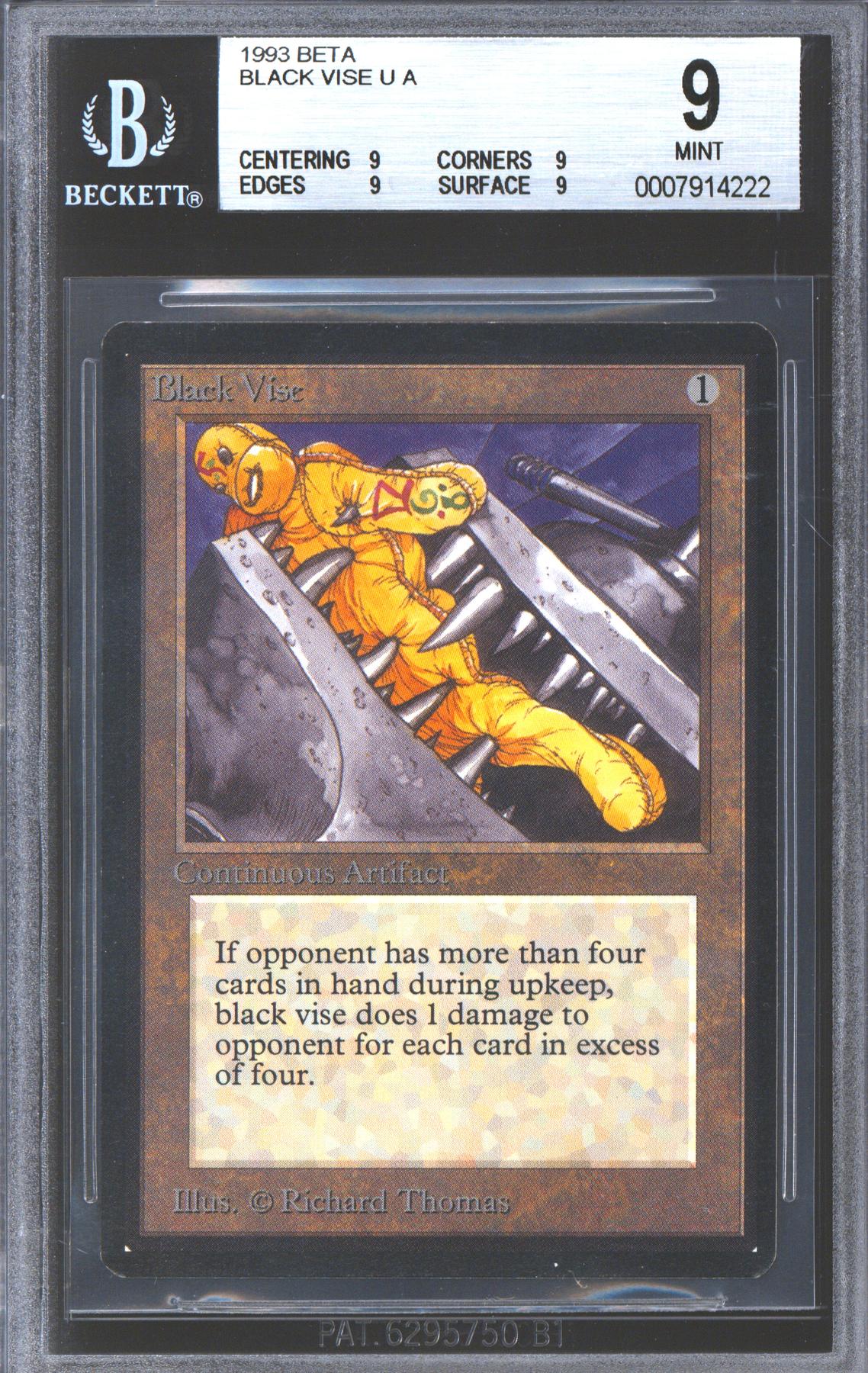 Magic the Gathering Beta Black Vise BGS 9 (9, 9, 9, 9) QUADS NEAR MINT ...