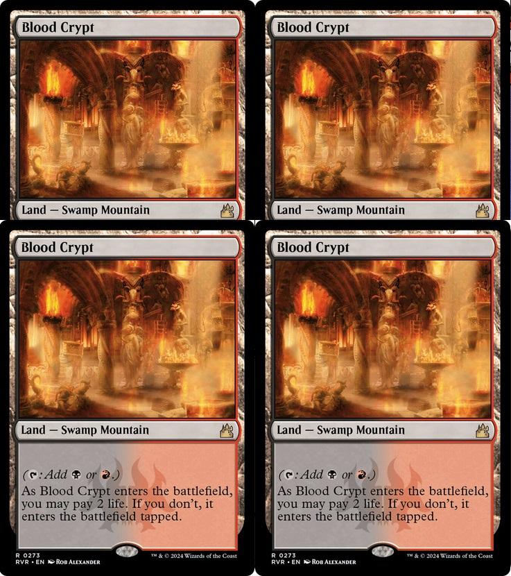 Magic the Gathering Ravnica Remastered 273 PLAYSET 4x Blood Crypt x4 ...