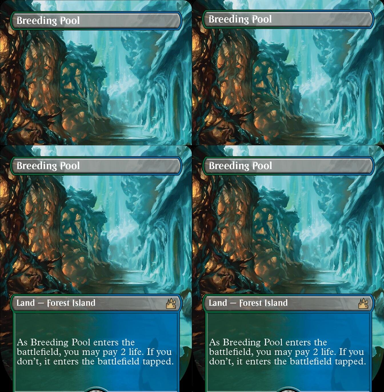 Magic the Gathering Ravnica Remastered Borderless PLAYSET 4x Breeding ...