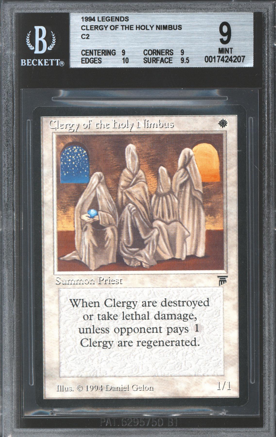 Magic the Gathering Legends Clergy of the Holy Nimbus BGS 9 (9, 9, 10 ...