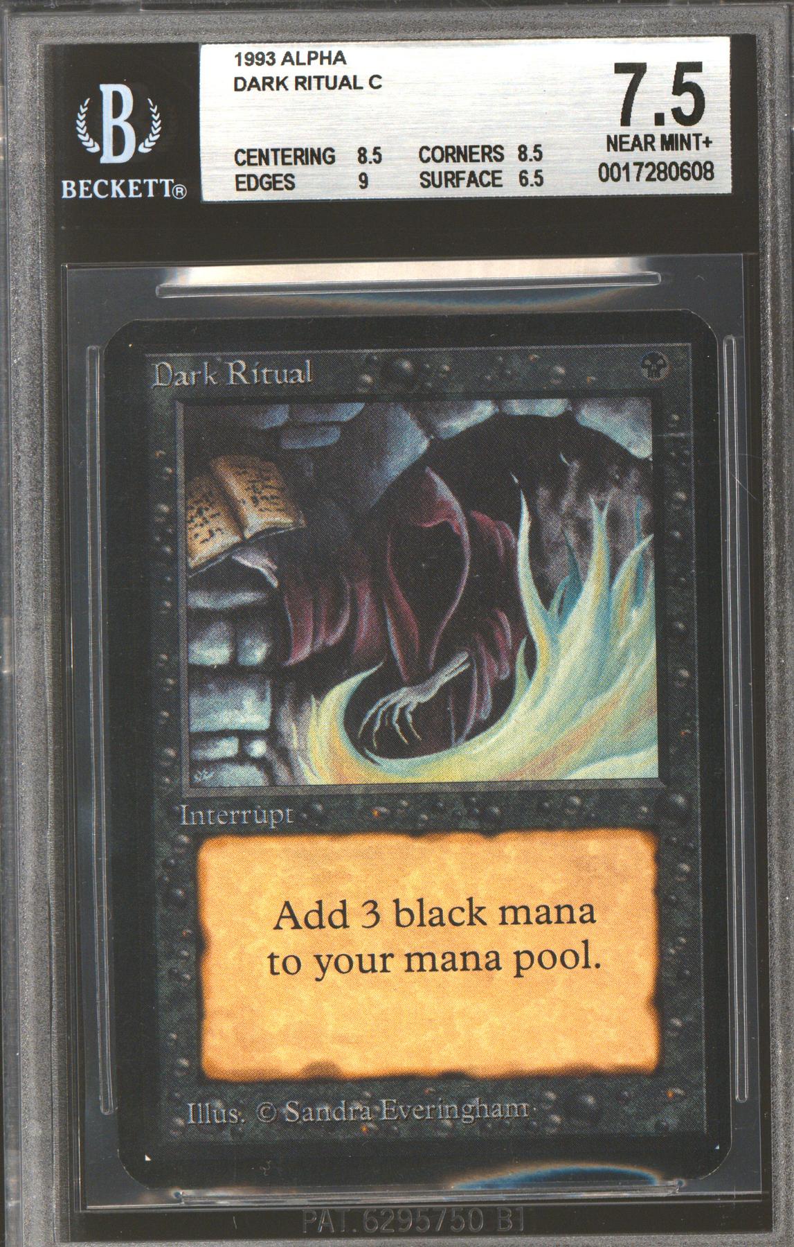 Magic the Gathering Alpha Dark Ritual BGS 7.5 (8.5, 8.5, 9, 6.5 ...