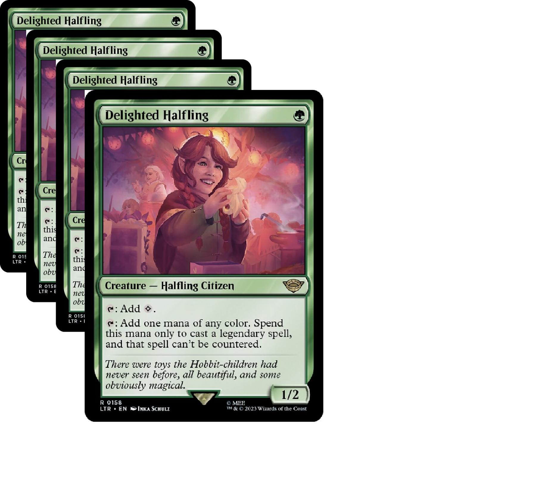 Magic the Gathering The Lord of the Rings Playset Delighted Halfling x4 ...