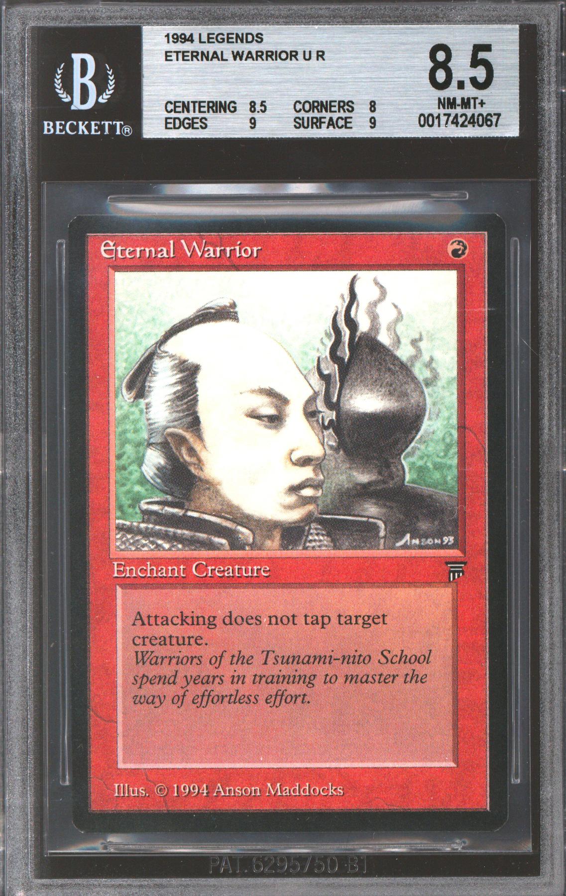 Magic the Gathering Legends Eternal Warrior BGS 8.5 (8.5, 8, 9, 9) NEAR ...