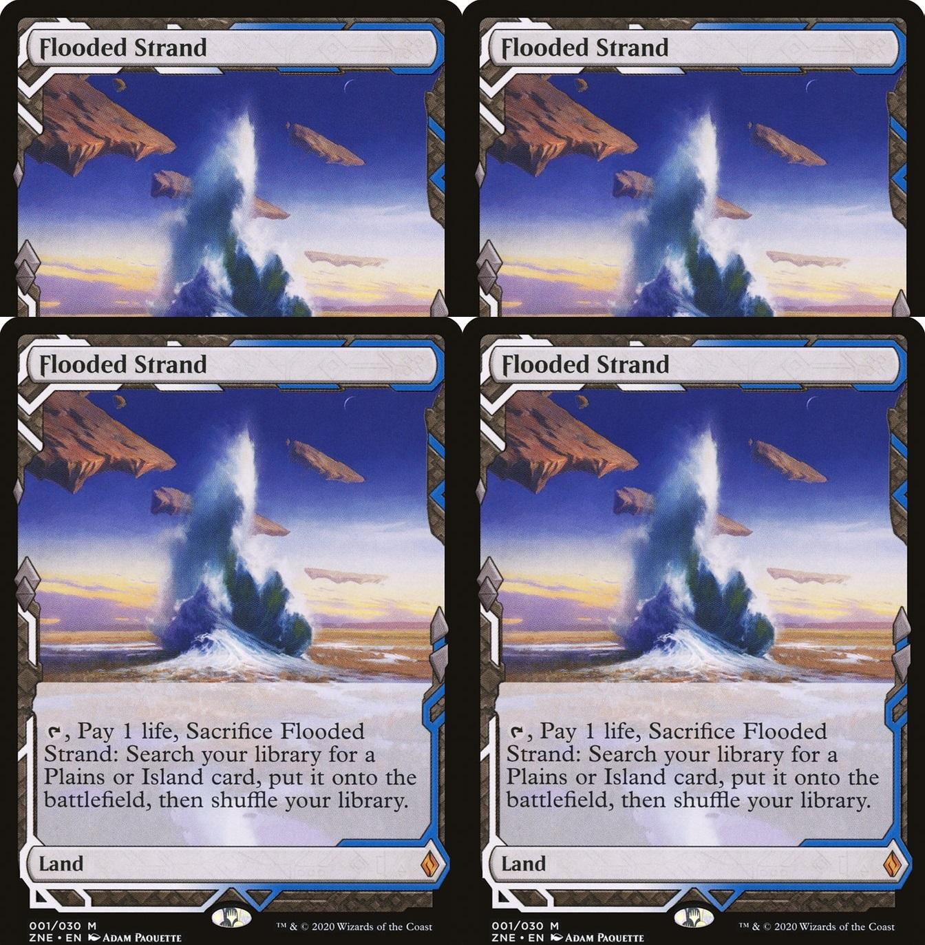 Magic the Gathering Zendikar Rising Expeditions PLAYSET 4x Flooded Strand x4 NEAR MINT (NM) | DA ...