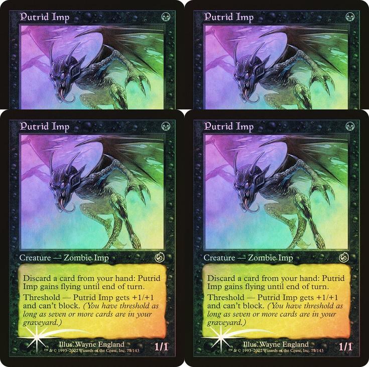 Magic the Gathering Torment FOIL PLAYSET 4x Putrid Imp x4 LIGHTLY ...