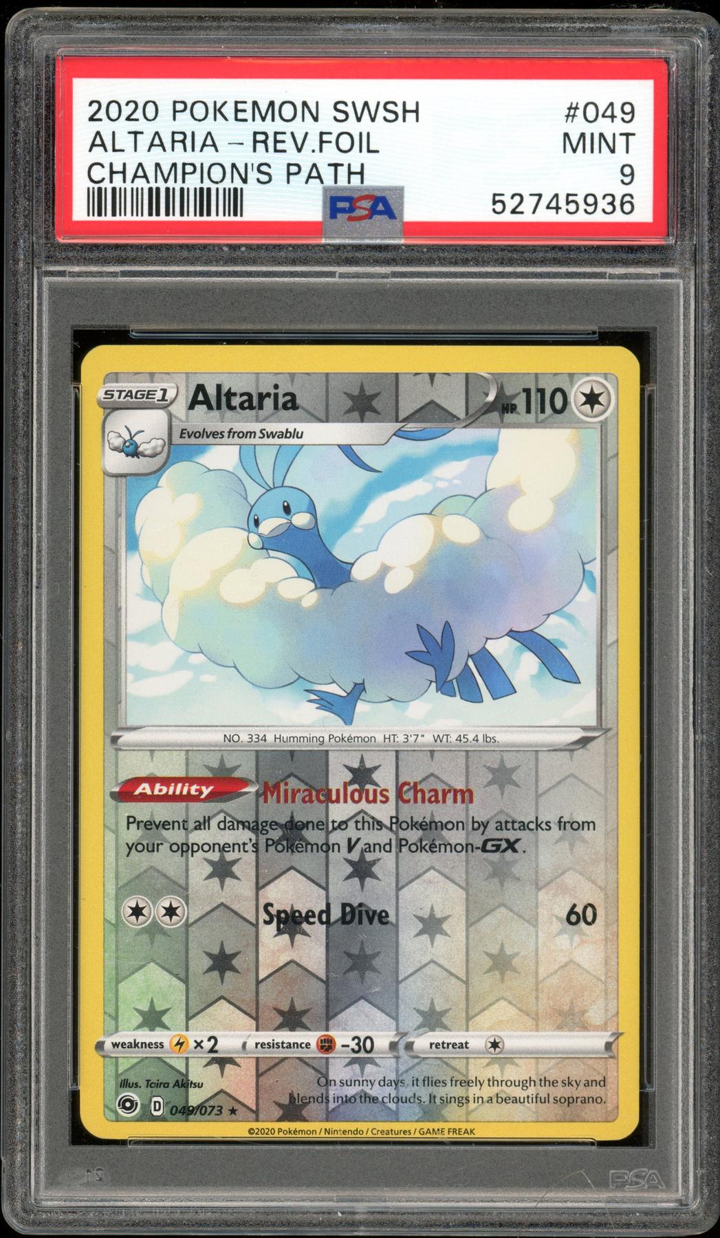 Pokemon Champions Path Altaria Reverse Holo 049/073 PSA 9 | DA Card World