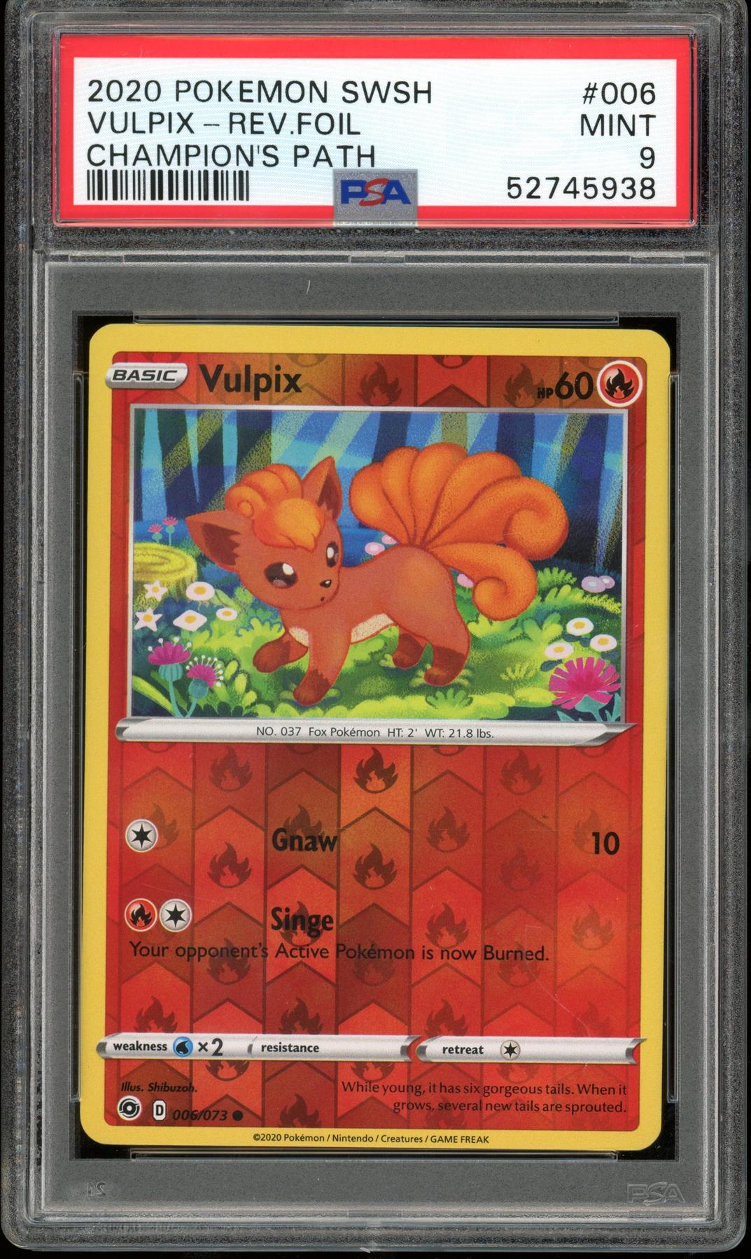 Pokemon Champions Path Vulpix Reverse Holo 006/073 PSA 9 | DA Card World