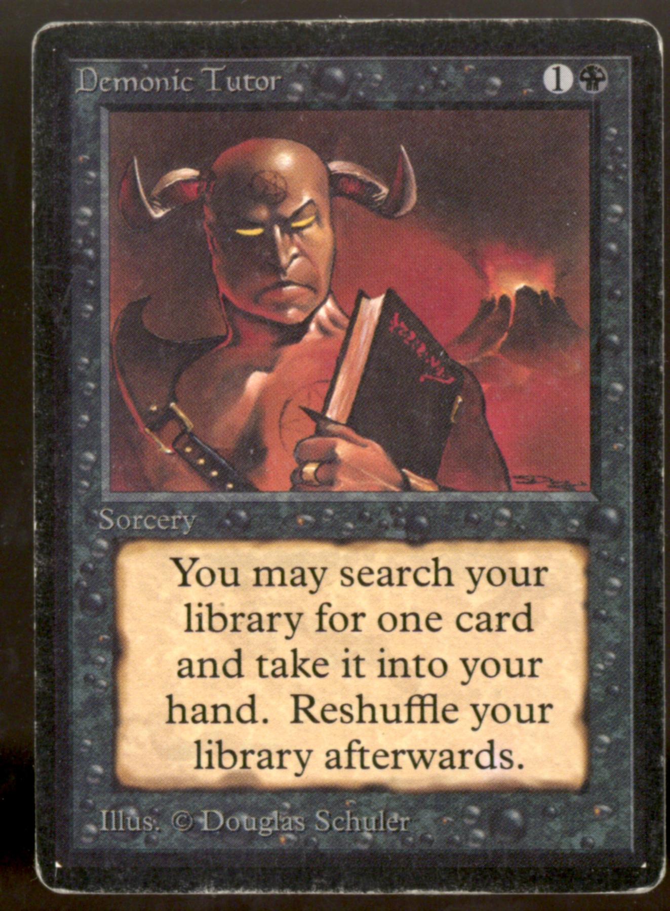 Magic the Gathering Beta Demonic Tutor HEAVILY PLAYED (HP) | DA Card World