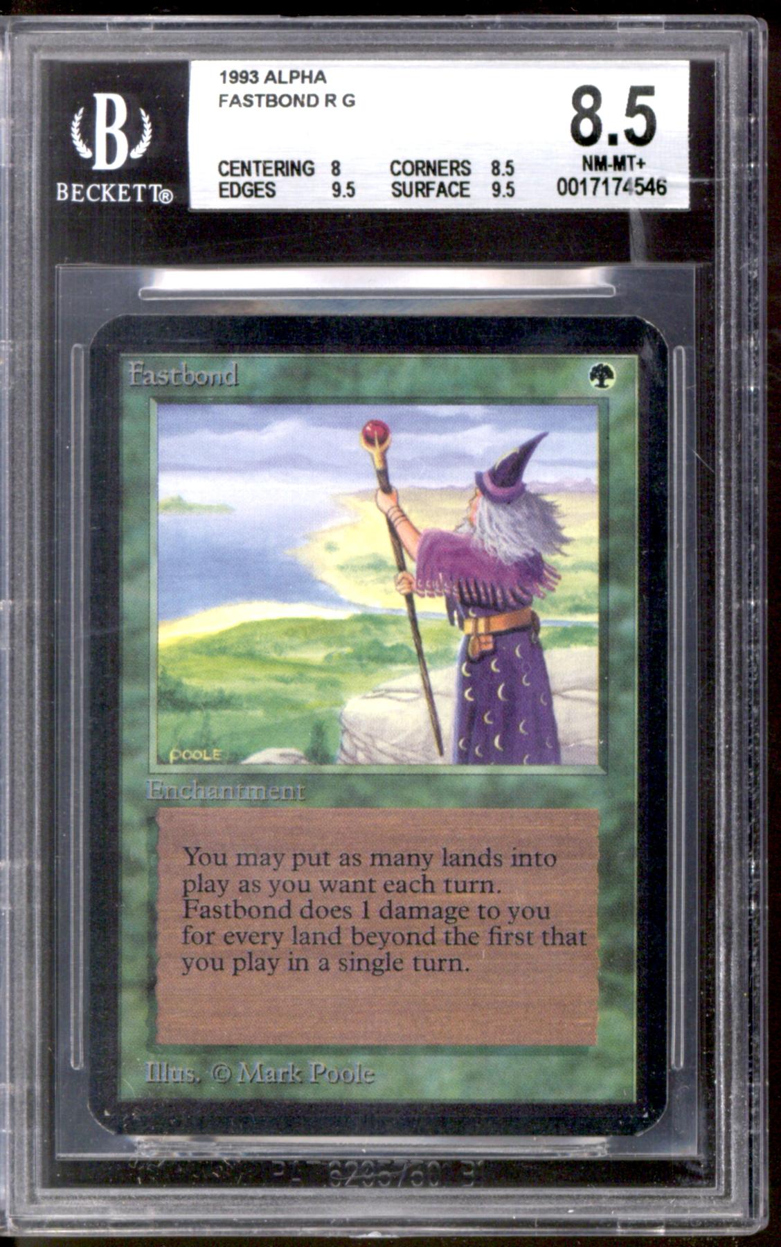 Magic the Gathering Alpha Edition Fastbond BGS 8.5 (8, 8.5, 9.5, 9.5 ...