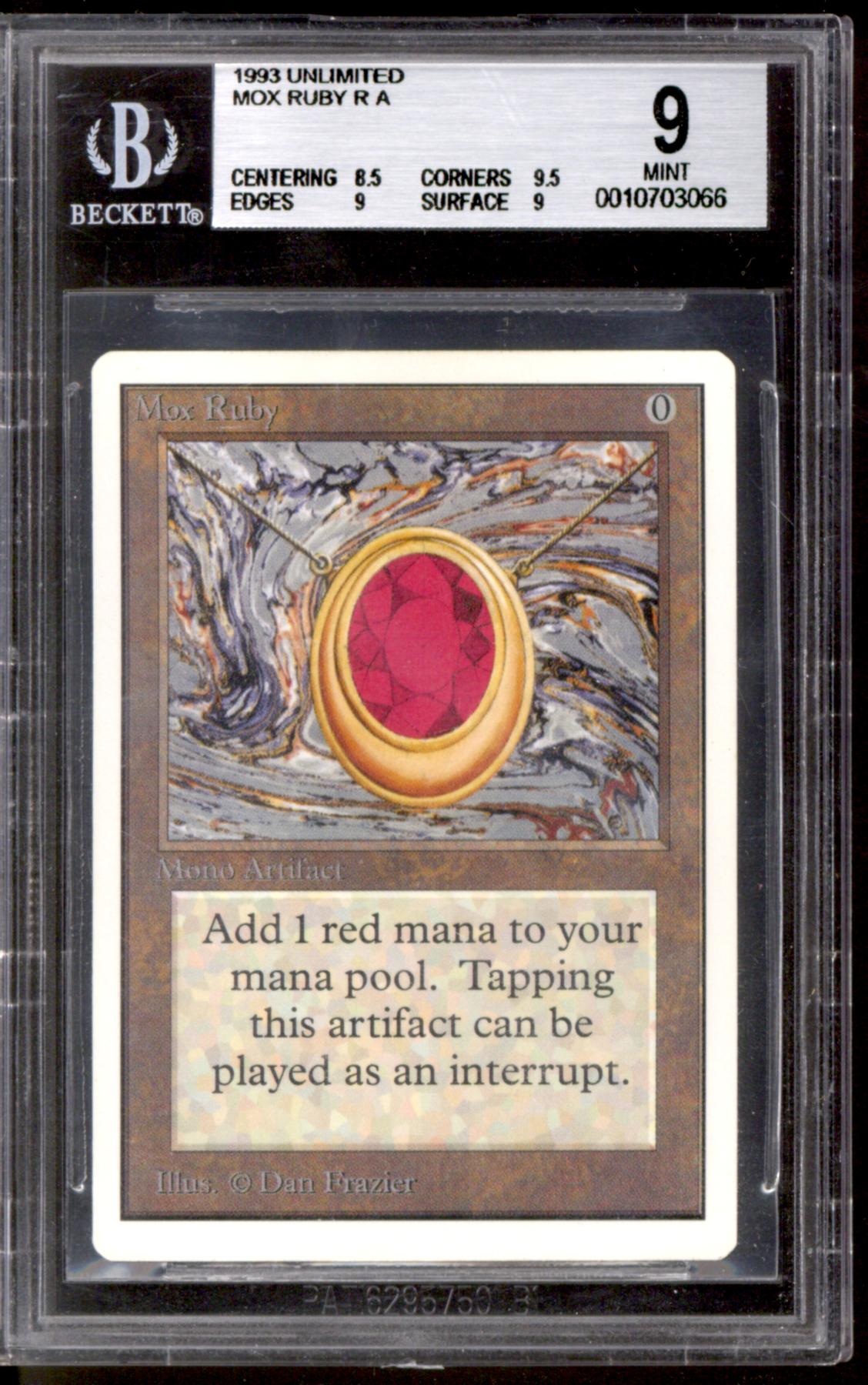 Magic the Gathering Unlimited Edition Mox Ruby BGS 9 (8.5, 9.5, 9, 9 ...