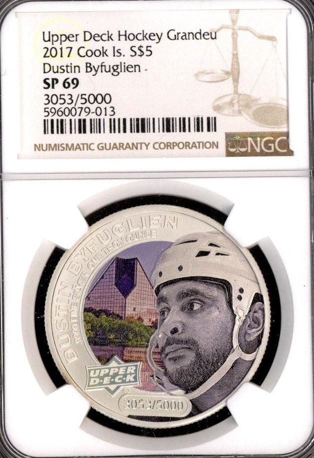 2017 Upper Deck Grandeur 1 oz Silver Dustin Byfuglien Coin 3053/5000 ...