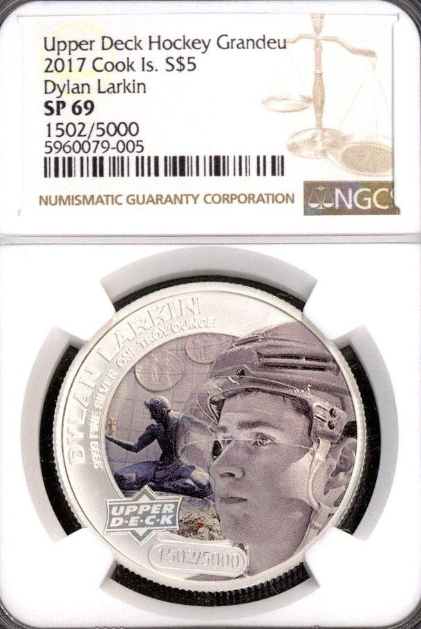 2017 Upper Deck Grandeur 1 oz Silver Dylan Larkin Coin 1502/5000 - NGC ...