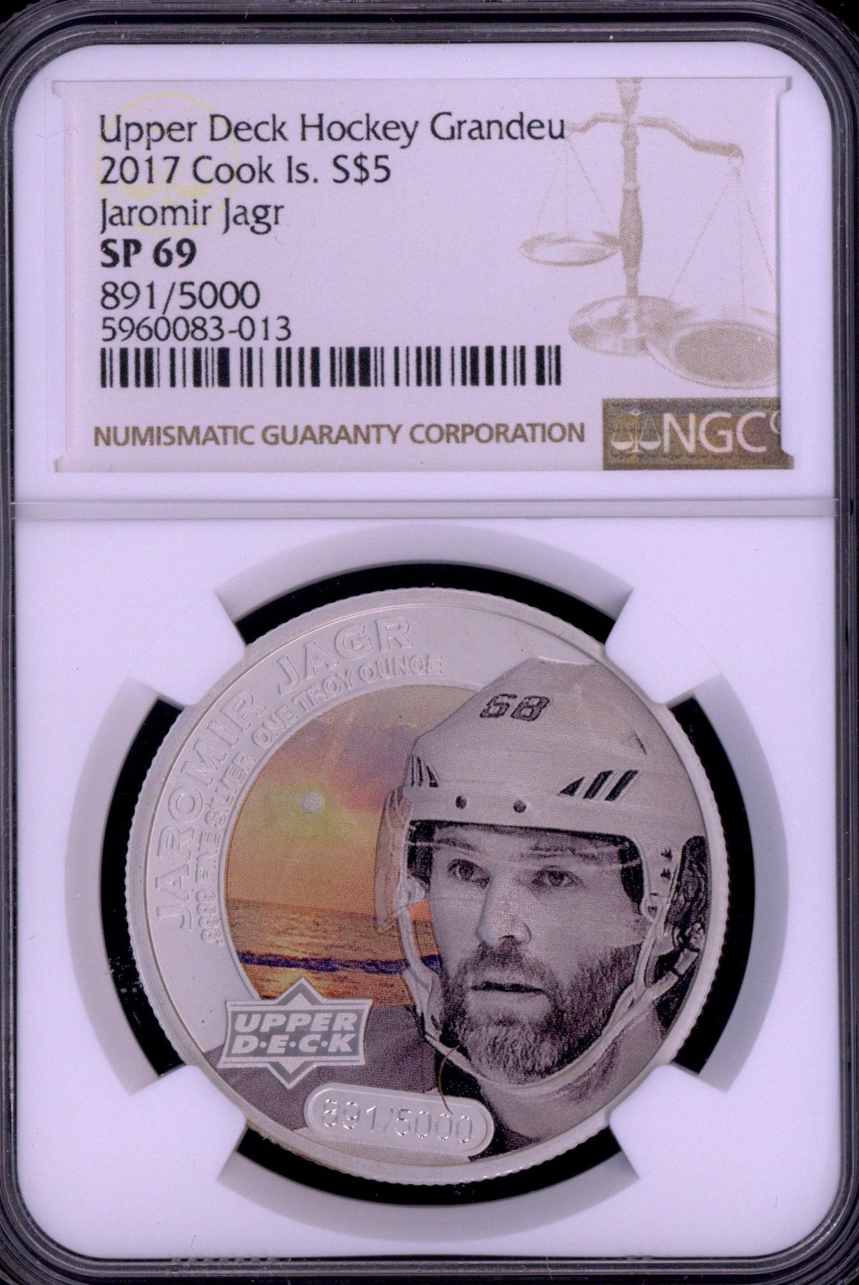 2017 Upper Deck Grandeur 1 oz Silver Jaromir Jagr Coin 891/5000 - NGC ...
