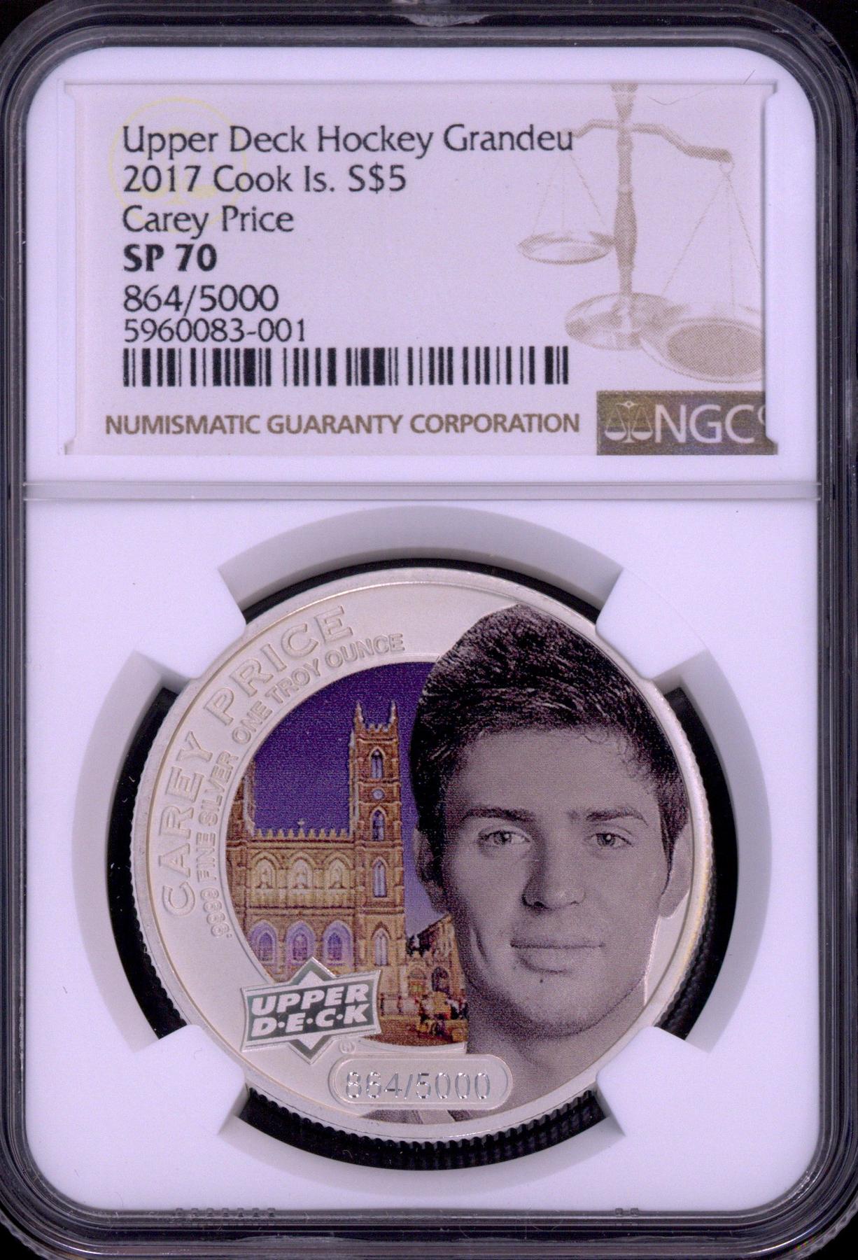 2017 Upper Deck Grandeur 1 oz Silver Carey Price Coin 864/5000 - NGC SP ...