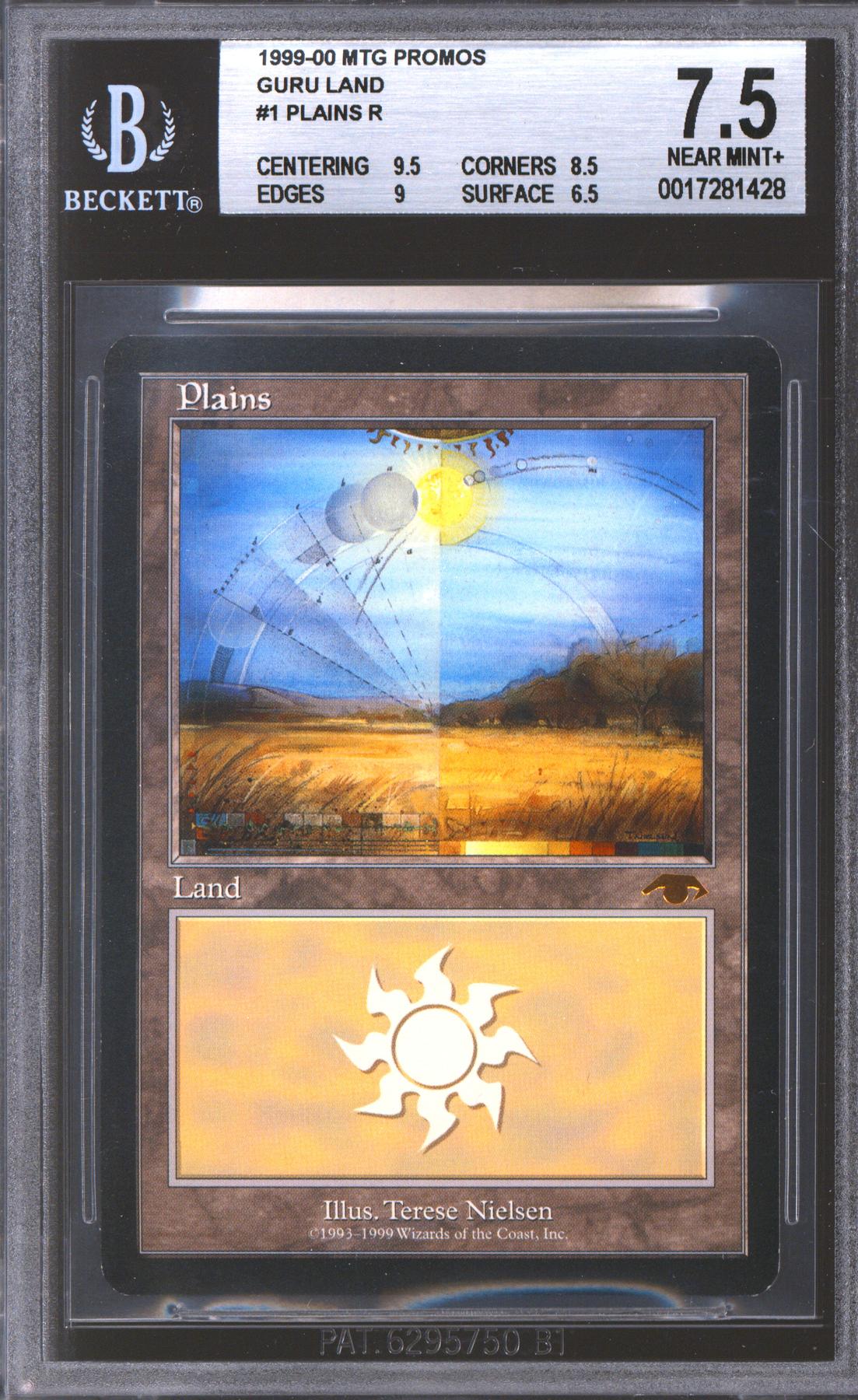 Magic the Gathering Promo GURU Basic Land Plains BGS 7.5 (9.5, 8.5, 9 ...